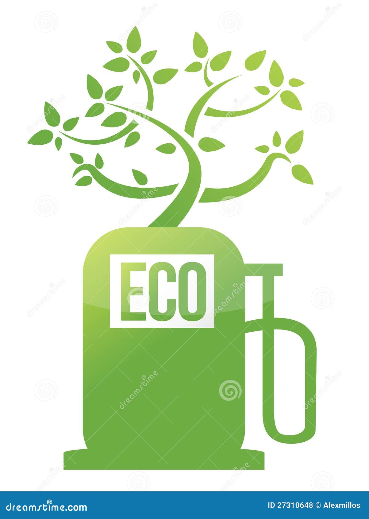 Eco Tree Gas Pump Illustration Design Stock Illustration - Illustration ...