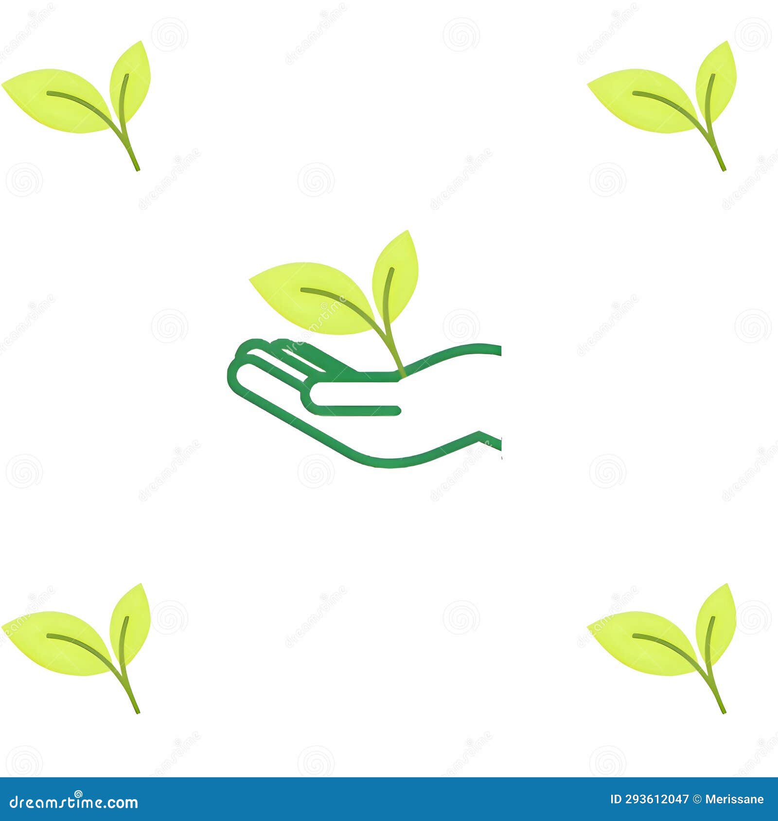 Eco Vector Background Raising an Outstretched Hand and Receiving a Leaf ...