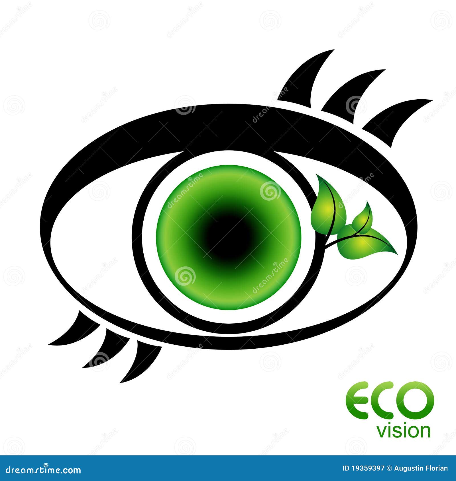 Eco vision eye icon stock vector. Illustration of environment - 19359397