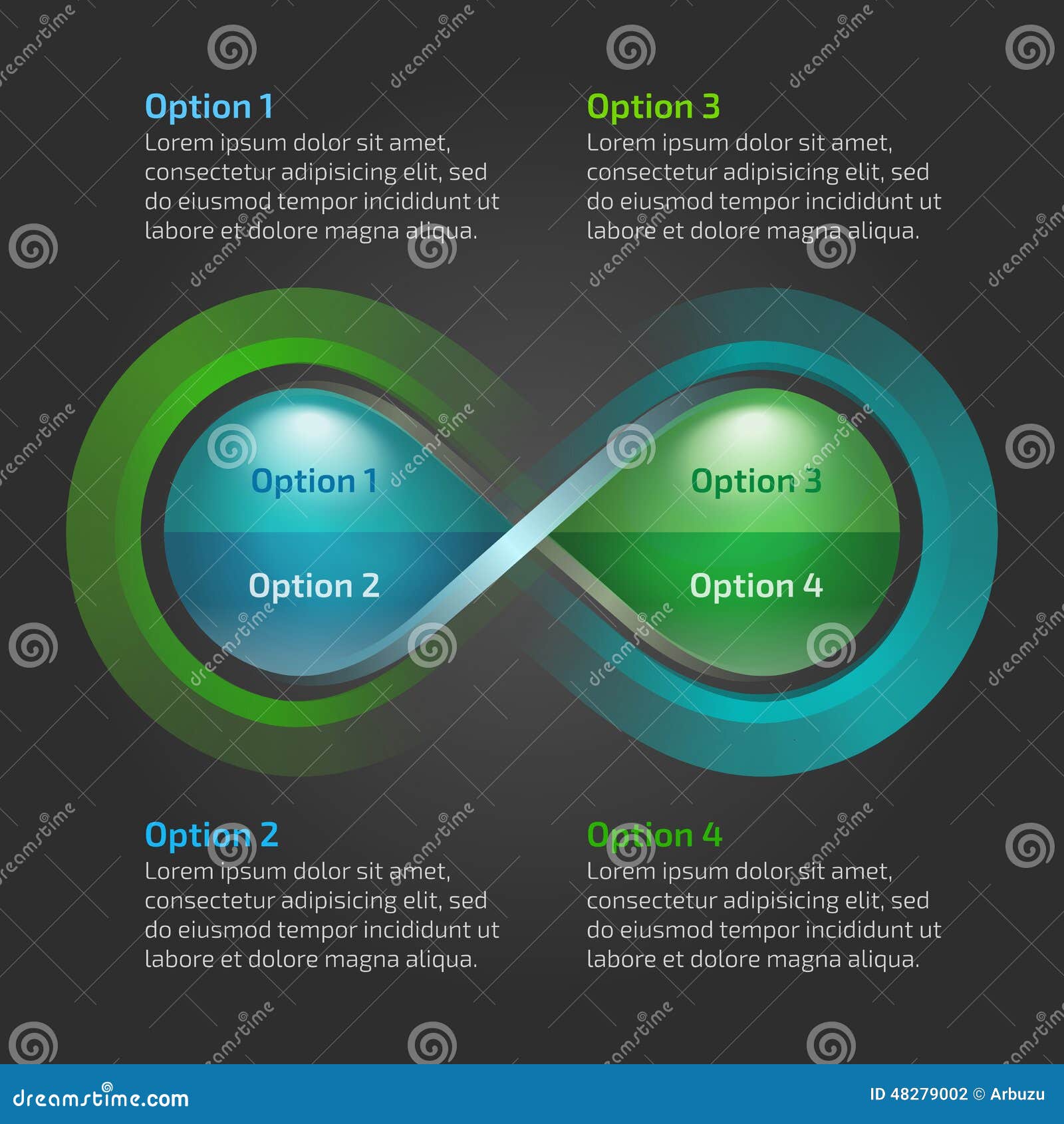Eco Water Drop Nature Infinity Loop Infographic Stock Vector ...