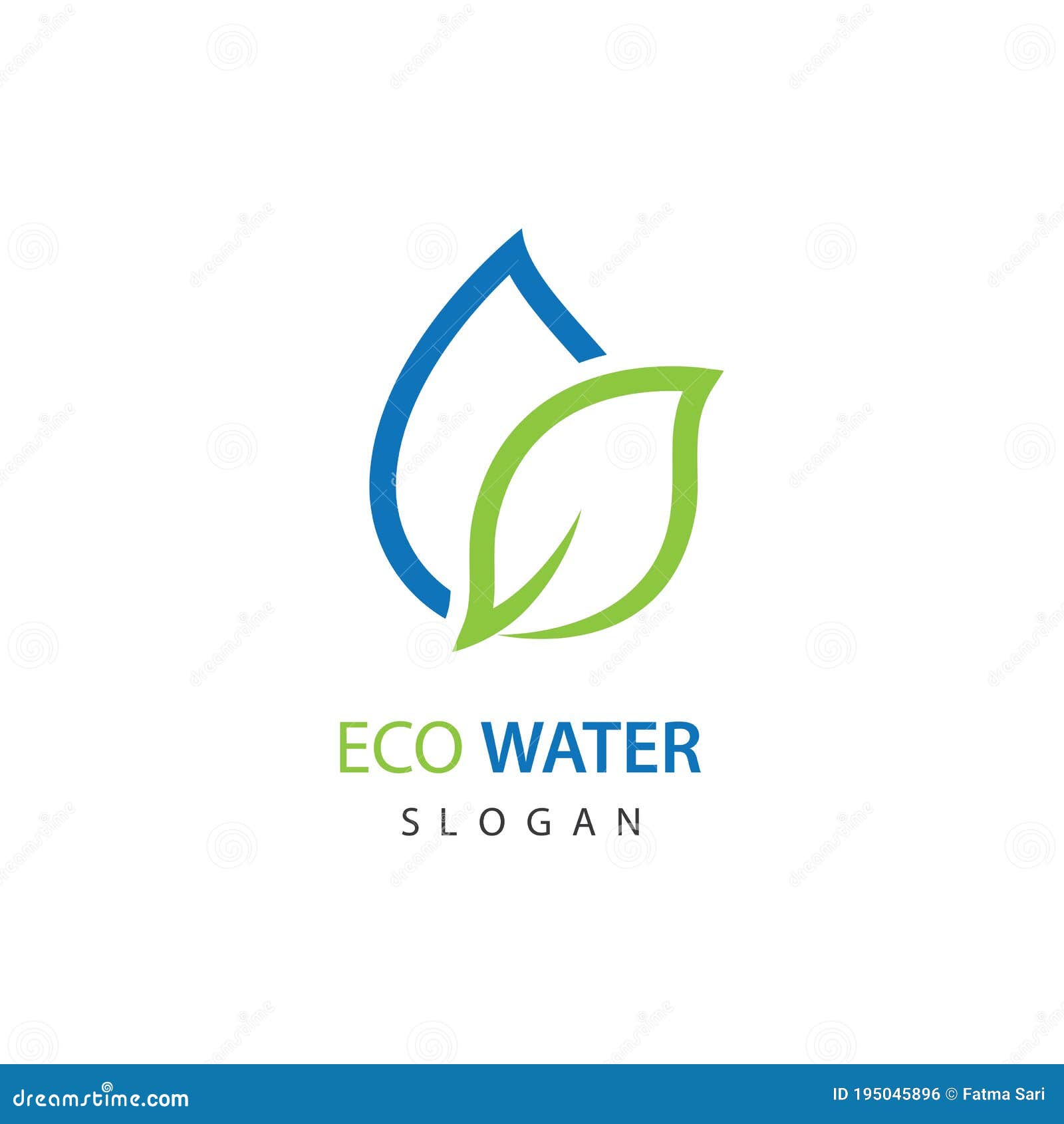 Eco water logo template stock vector. Illustration of ecology - 195045896
