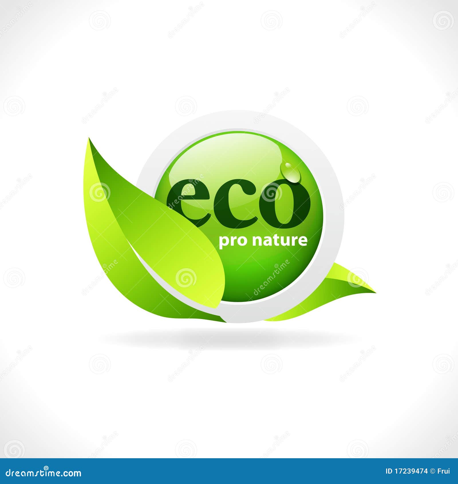 Eco web button stock vector. Illustration of leafs, earth - 17239474