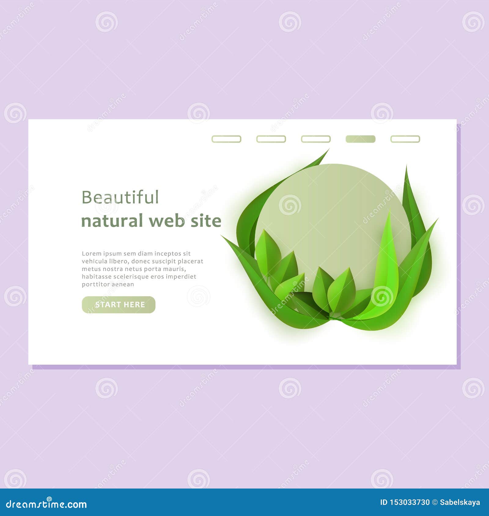 Eco Web Site Template in Paper Style with Circle Shapes. Stock Vector ...