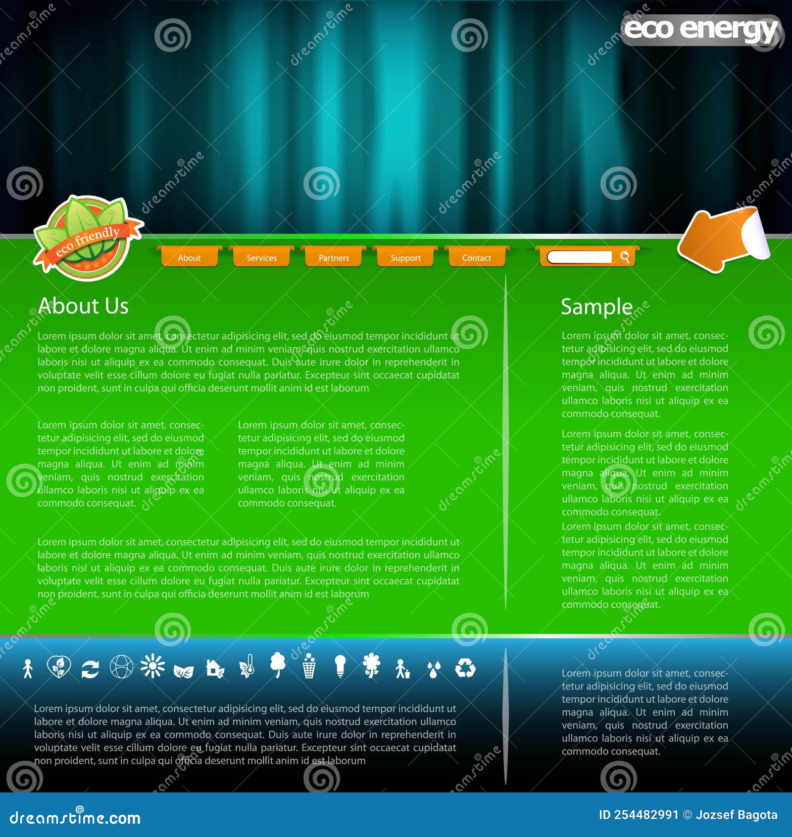 Eco Website Template stock vector. Illustration of blog - 254482991