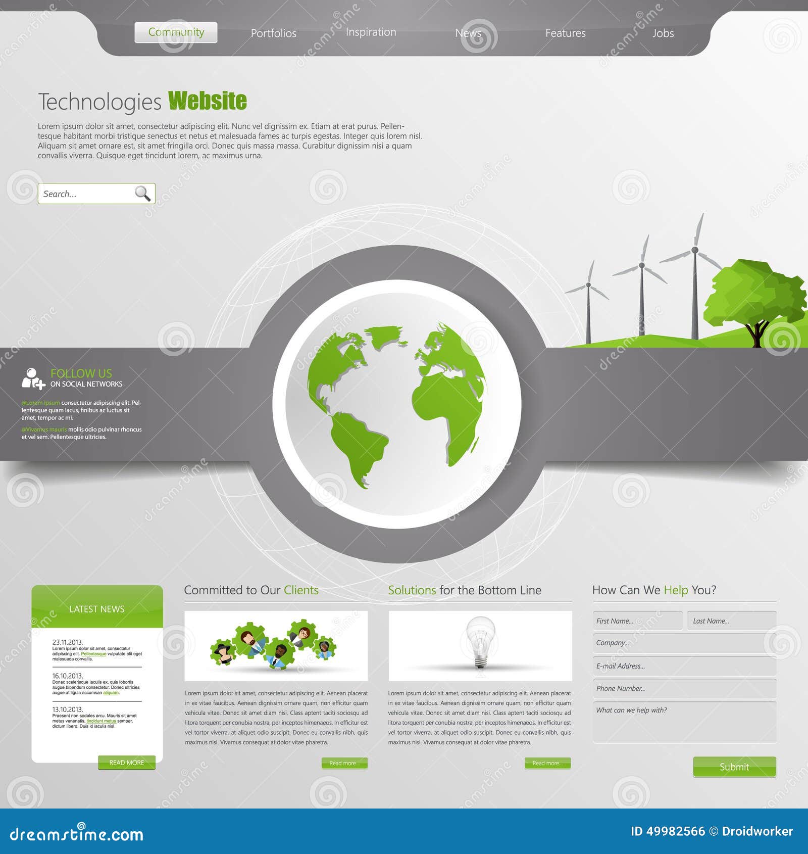 Eco Website Template stock vector. Illustration of nature - 49982566