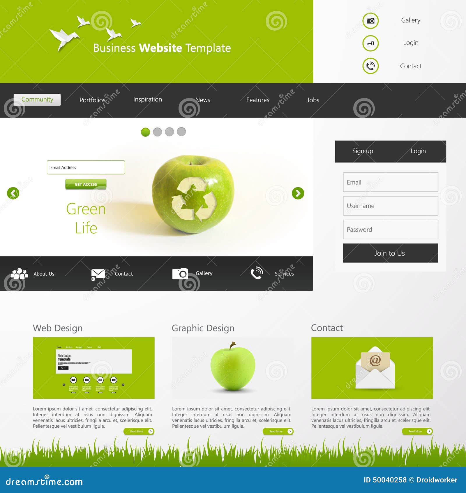 Eco Website Template Vector Illustration Stock Vector - Illustration of ...