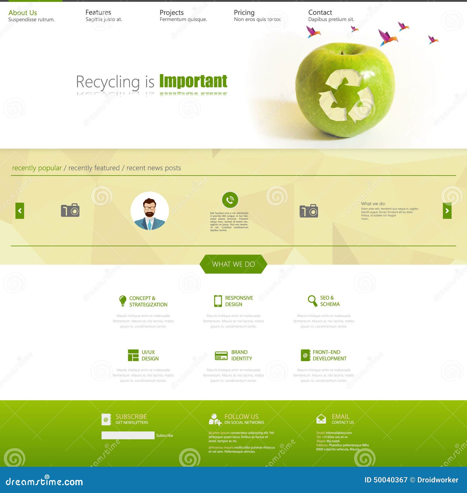 Eco Website Template Vector Illustration Stock Vector - Illustration of ...