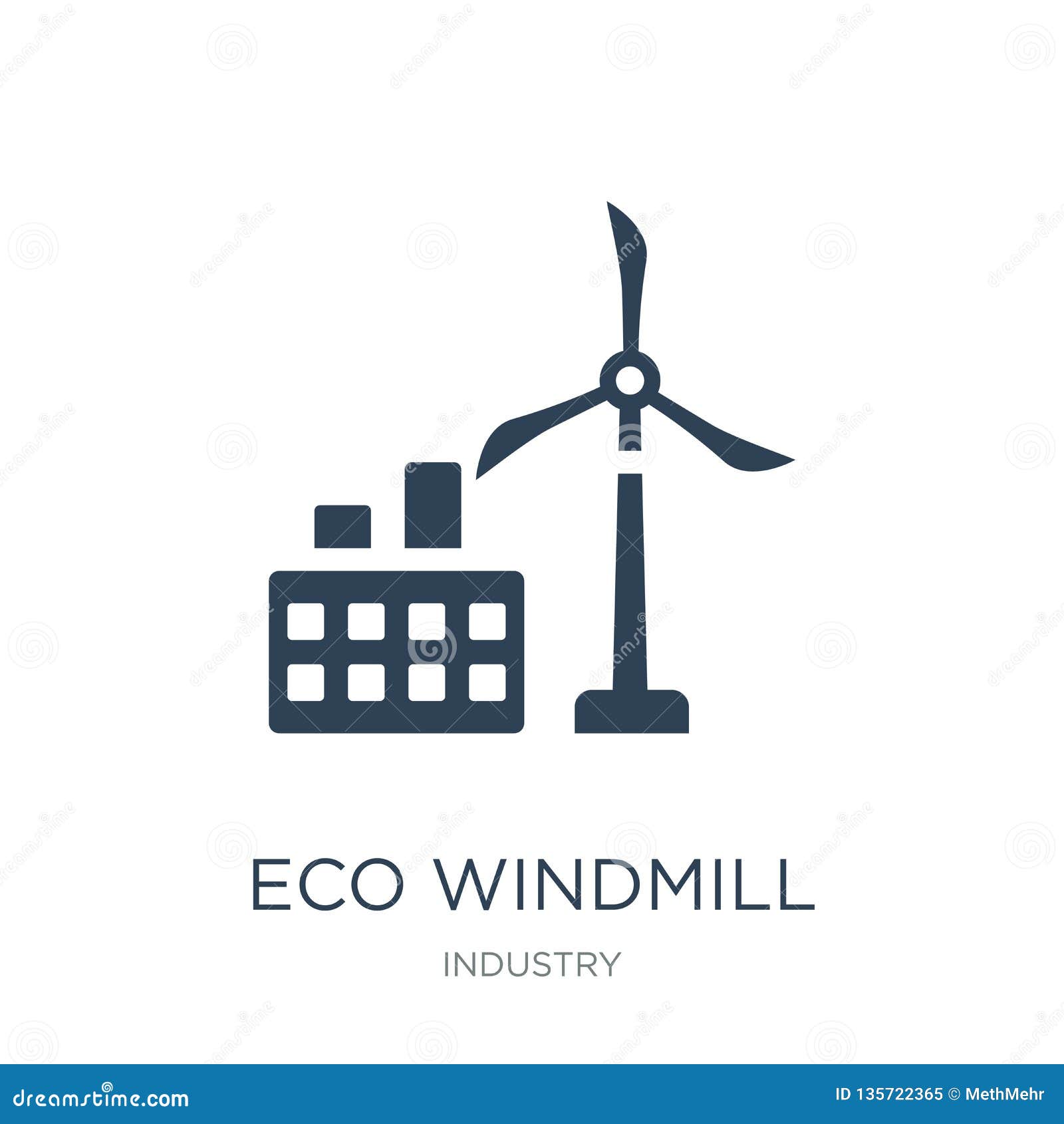 Eco Windmill Icon in Trendy Design Style. Eco Windmill Icon Isolated on ...