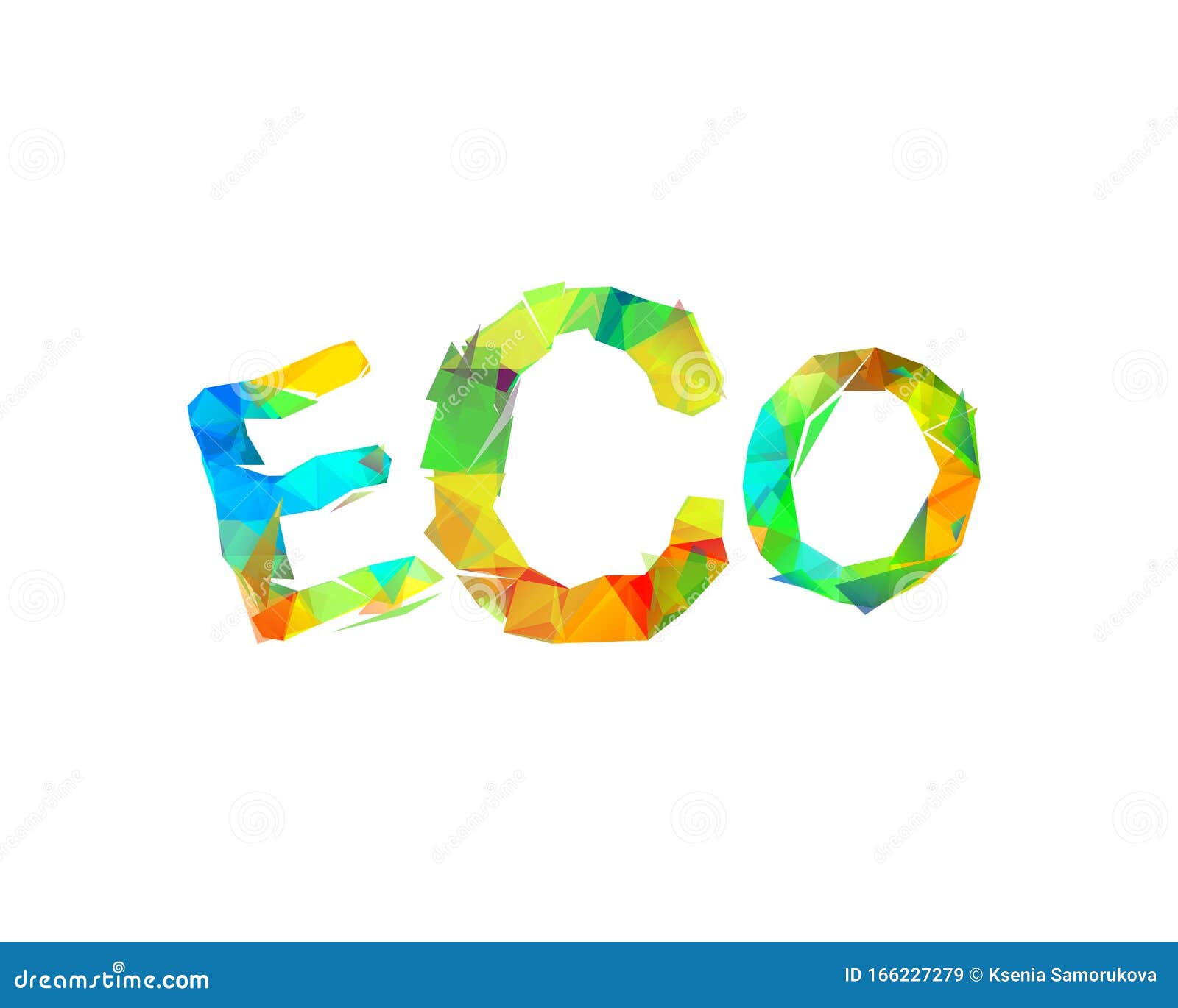 ECO. Word of Colorful Triangular Letters Stock Vector - Illustration of ...