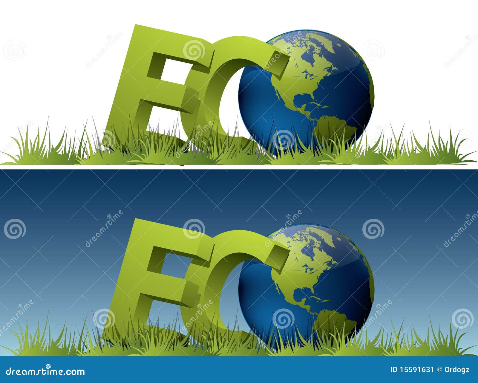 Eco world stock illustration. Illustration of green, label - 15591631