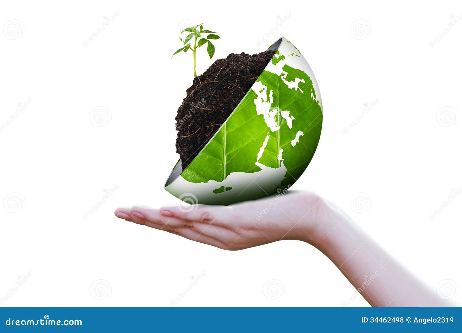 Eco world on hand stock photo. Image of grass, power - 34462498