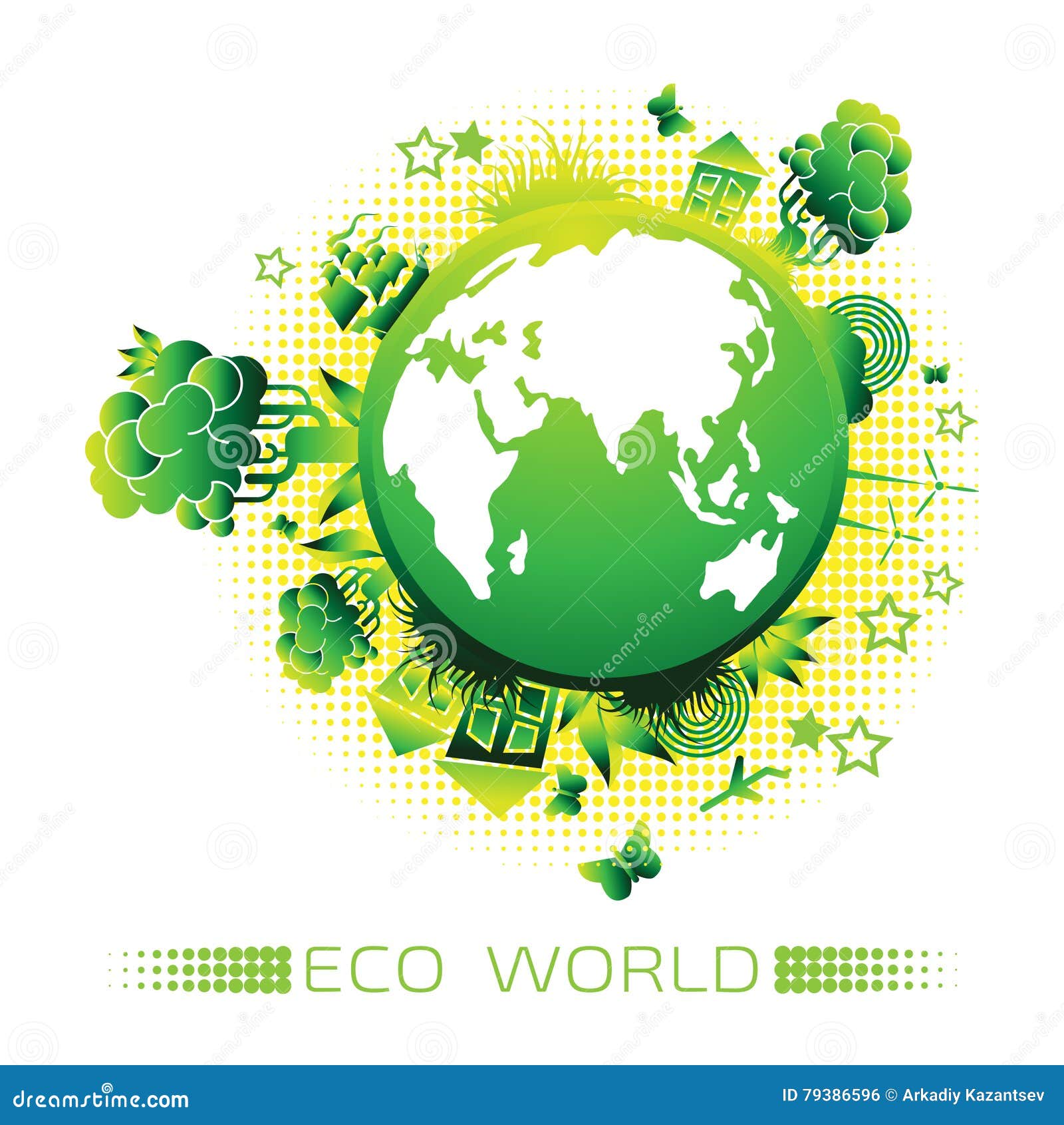 Eco World Logo stock illustration. Illustration of label - 79386596