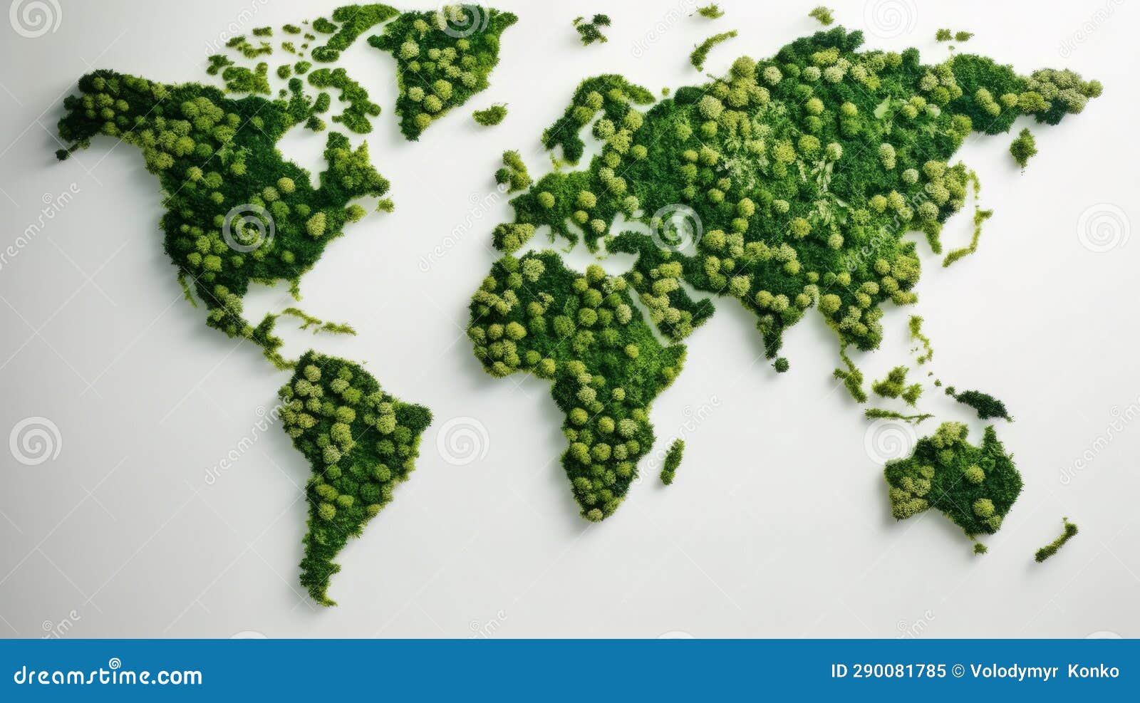 Eco World Map Made of Green Leaves on a White Background. Generative Ai ...