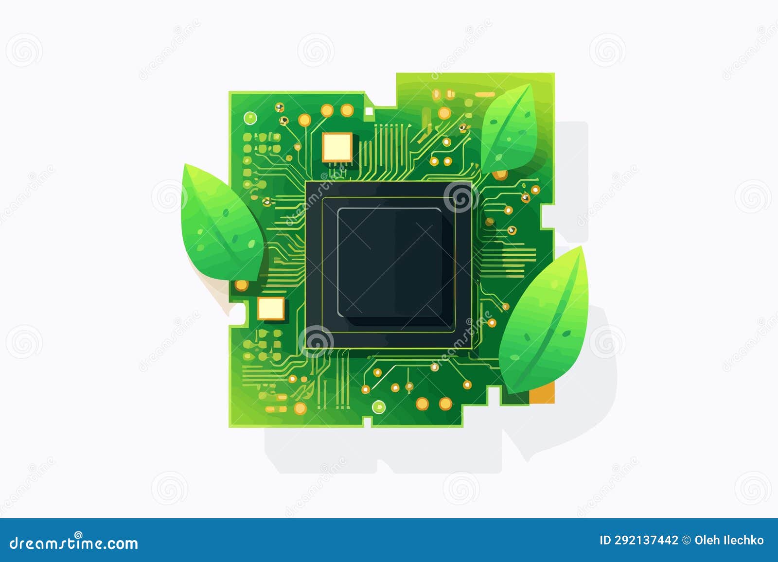 Ecofriendly Computer Chip Vector Flat Isolated Vector Style ...