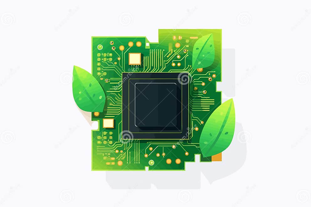 Ecofriendly Computer Chip Vector Flat Isolated Vector Style ...