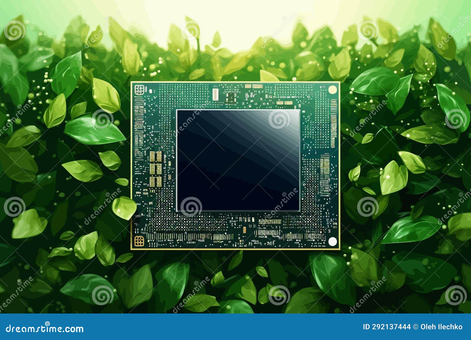 Ecofriendly Computer Chip Vector Flat Isolated Vector Style ...