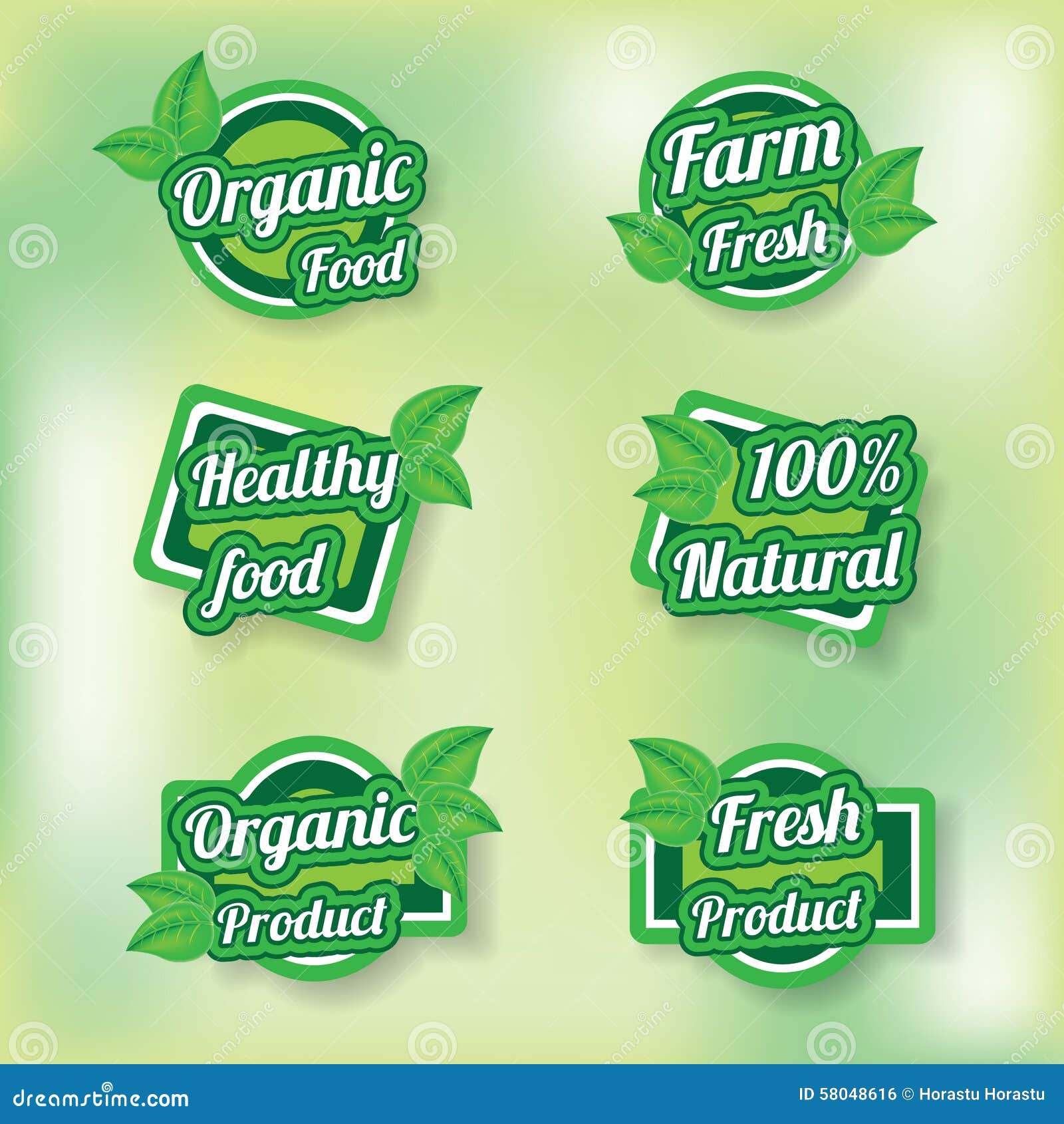 Ecogreen product labels stock vector. Illustration of fresh - 58048616