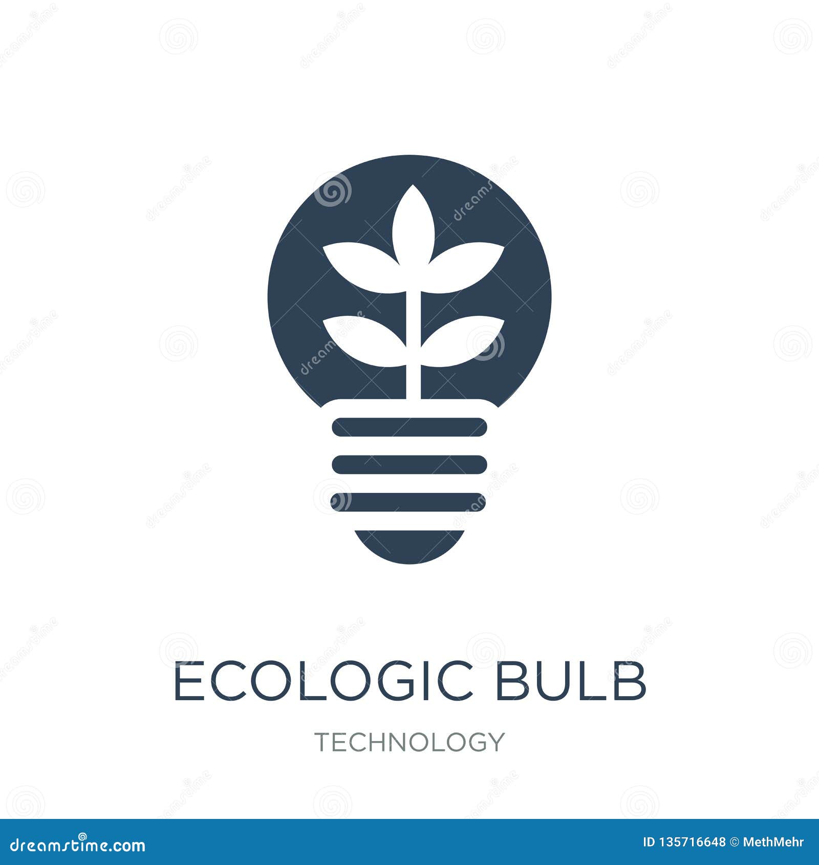 Ecologic Bulb Icon in Trendy Design Style. Ecologic Bulb Icon Isolated ...
