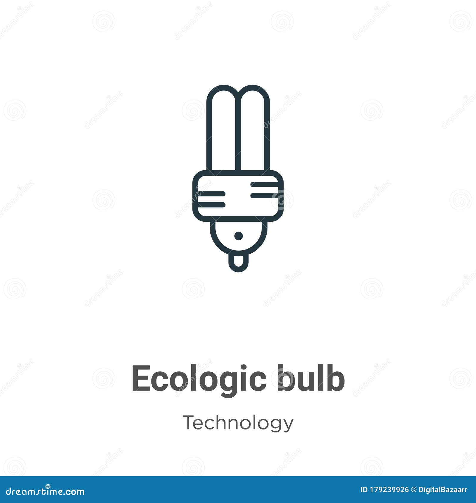 Ecologic Bulb Outline Vector Icon. Thin Line Black Ecologic Bulb Icon ...