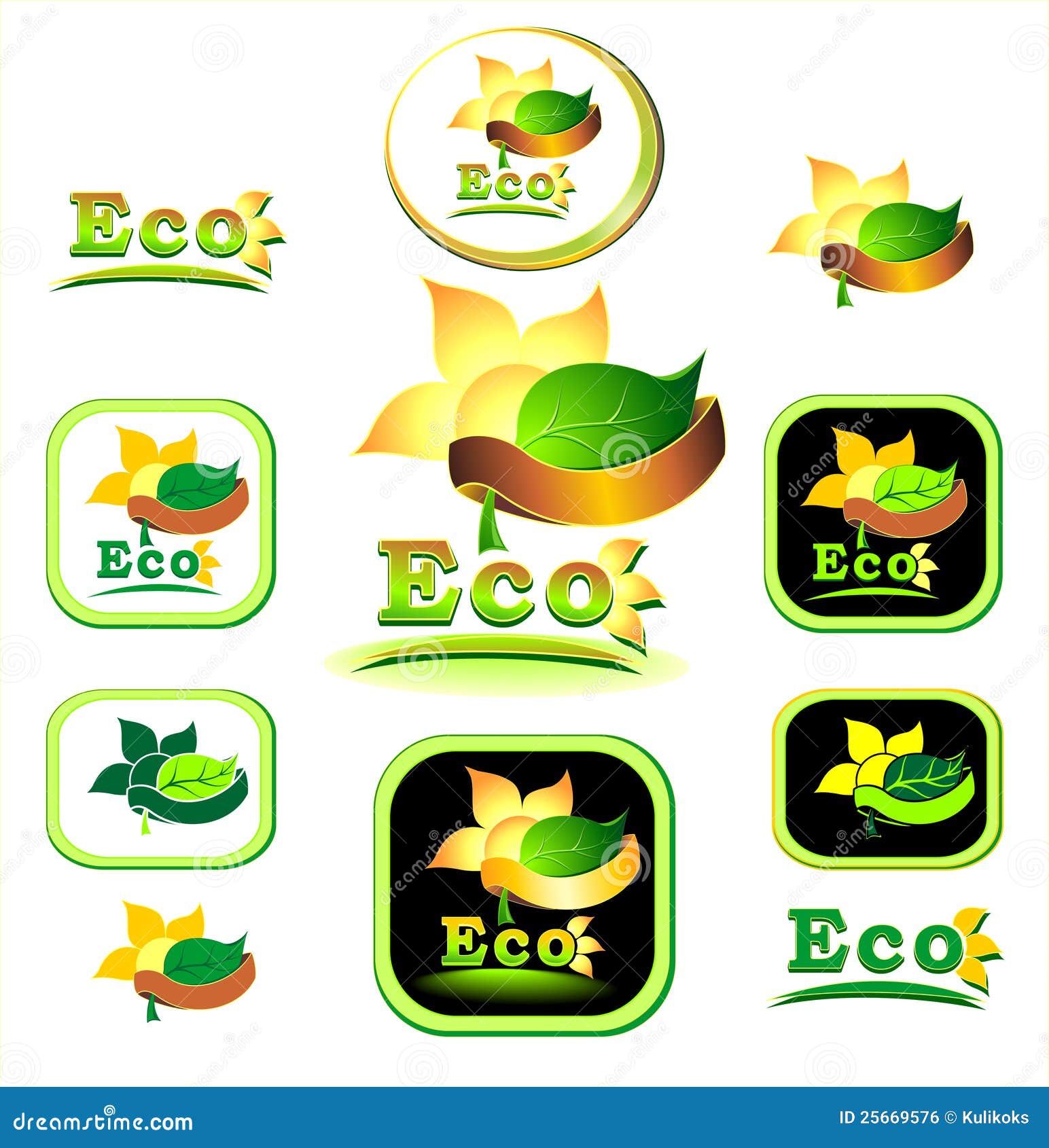 Ecologic icon and logotype stock vector. Illustration of earth - 25669576