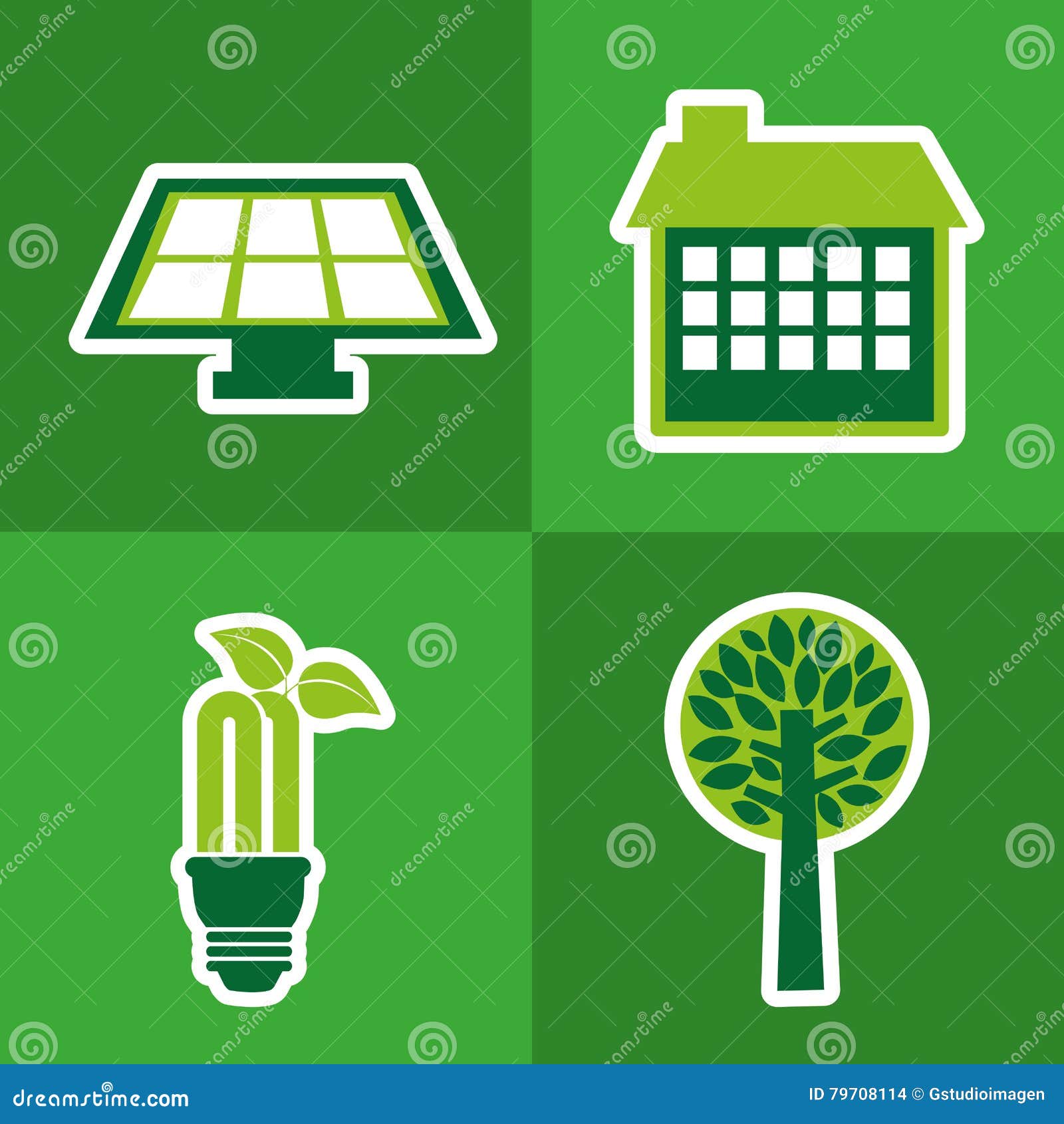 Ecological Alternative Energy Green Stock Illustration - Illustration ...