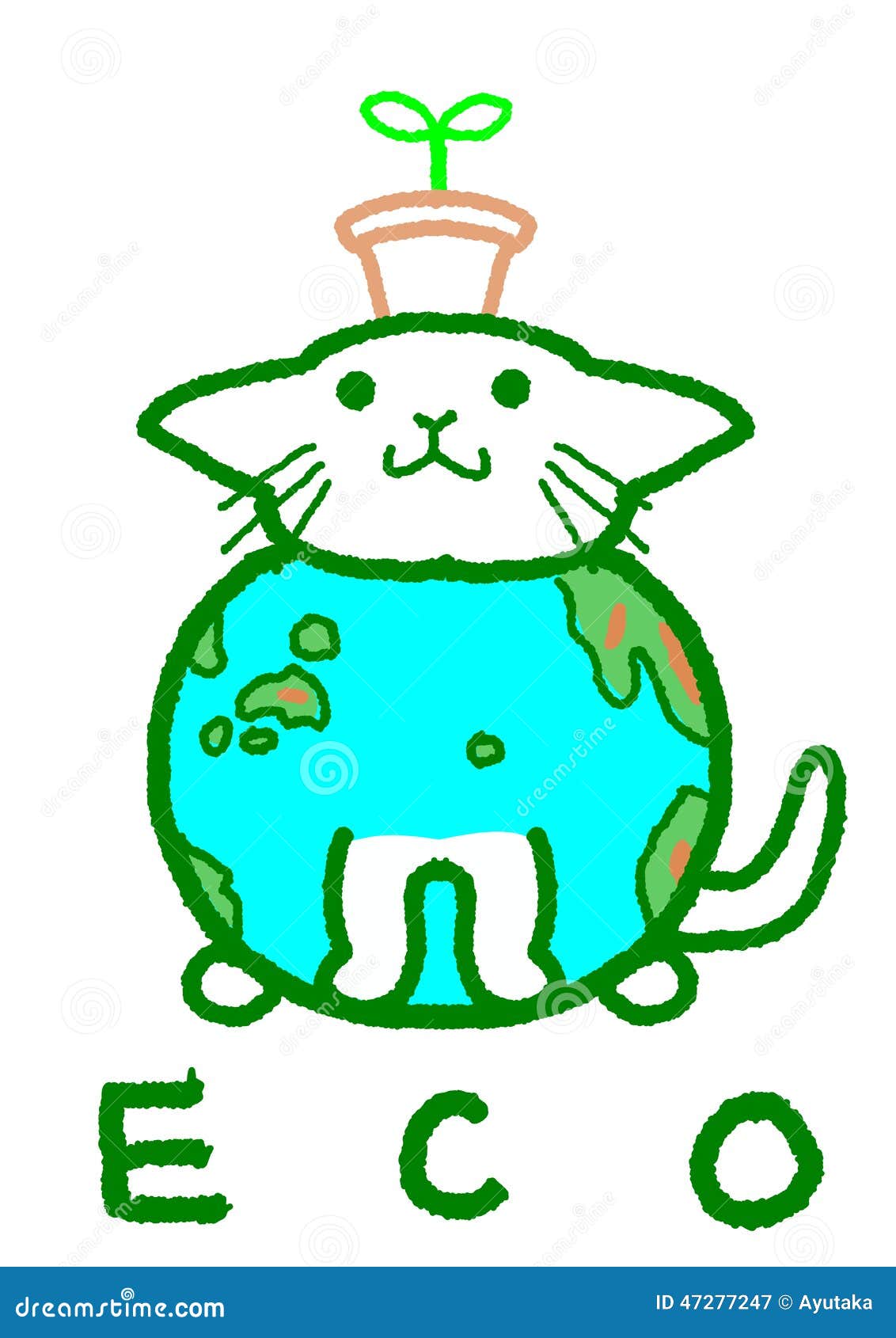 Ecological Cat stock vector. Illustration of head, smile - 47277247