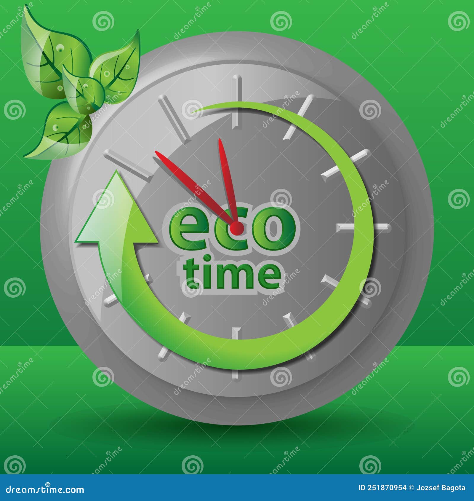 Ecological Clock Concept stock vector. Illustration of icon - 251870954