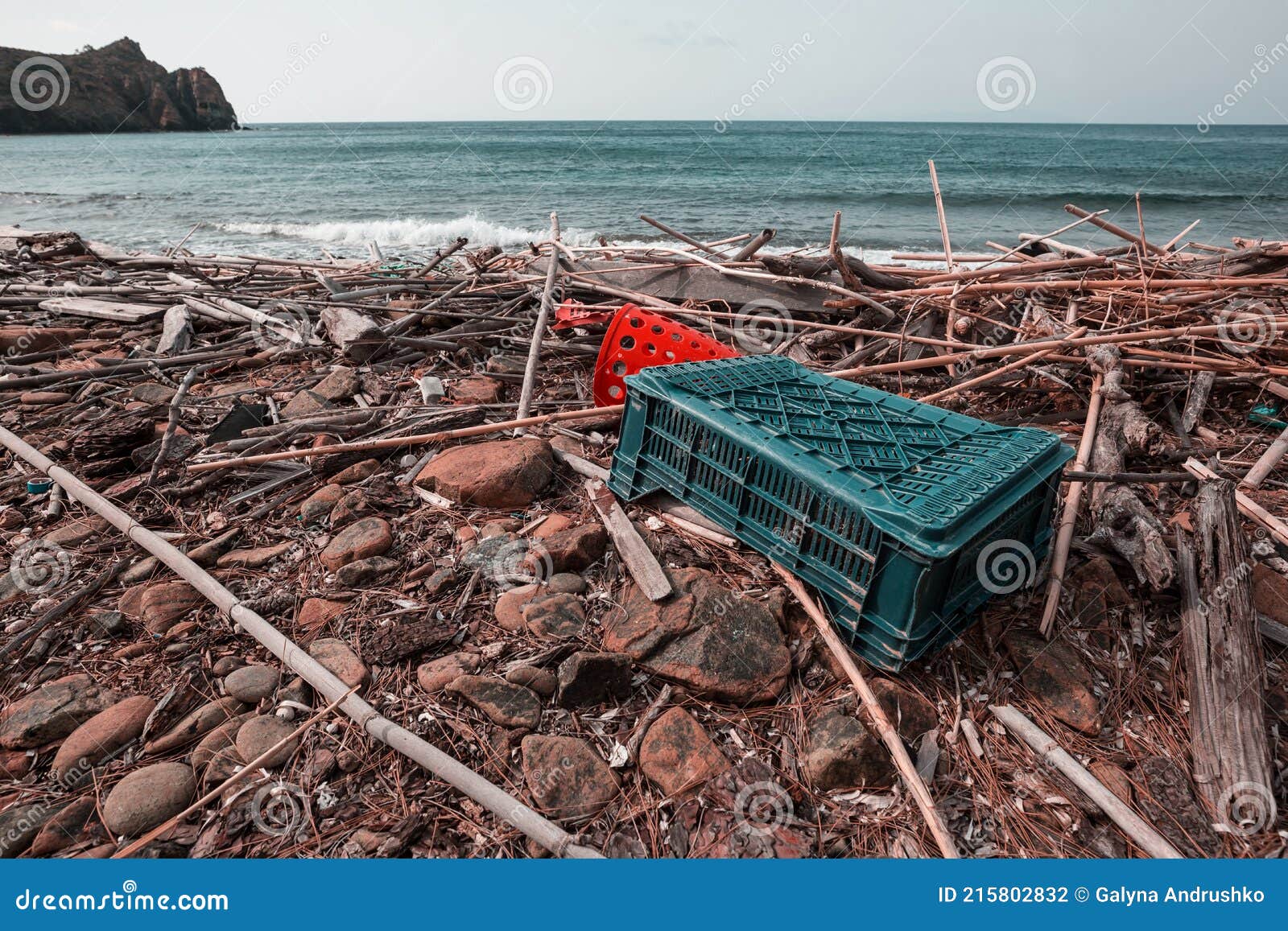 Trash on the beach stock photo. Image of influence, plastic - 215802832