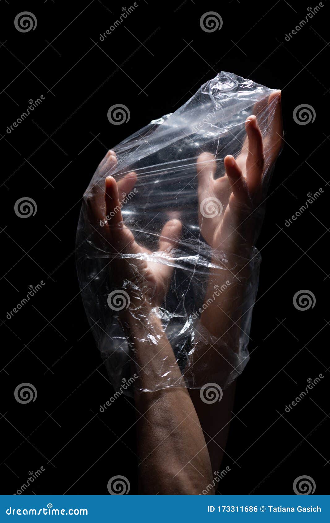Plastic Bag Refusal. Hands in Plastic Bag Stock Photo - Image of bulk ...