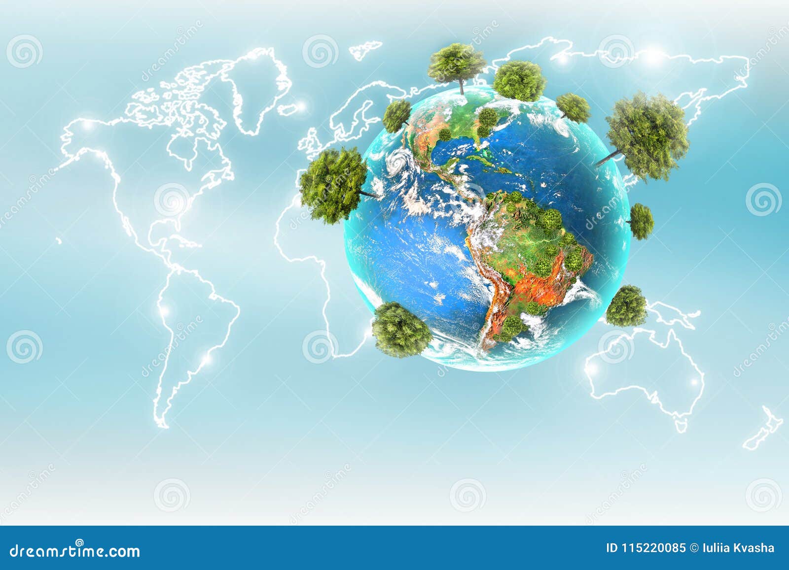 Earth Map With Physical Features Overlay On Satellite Image For ...