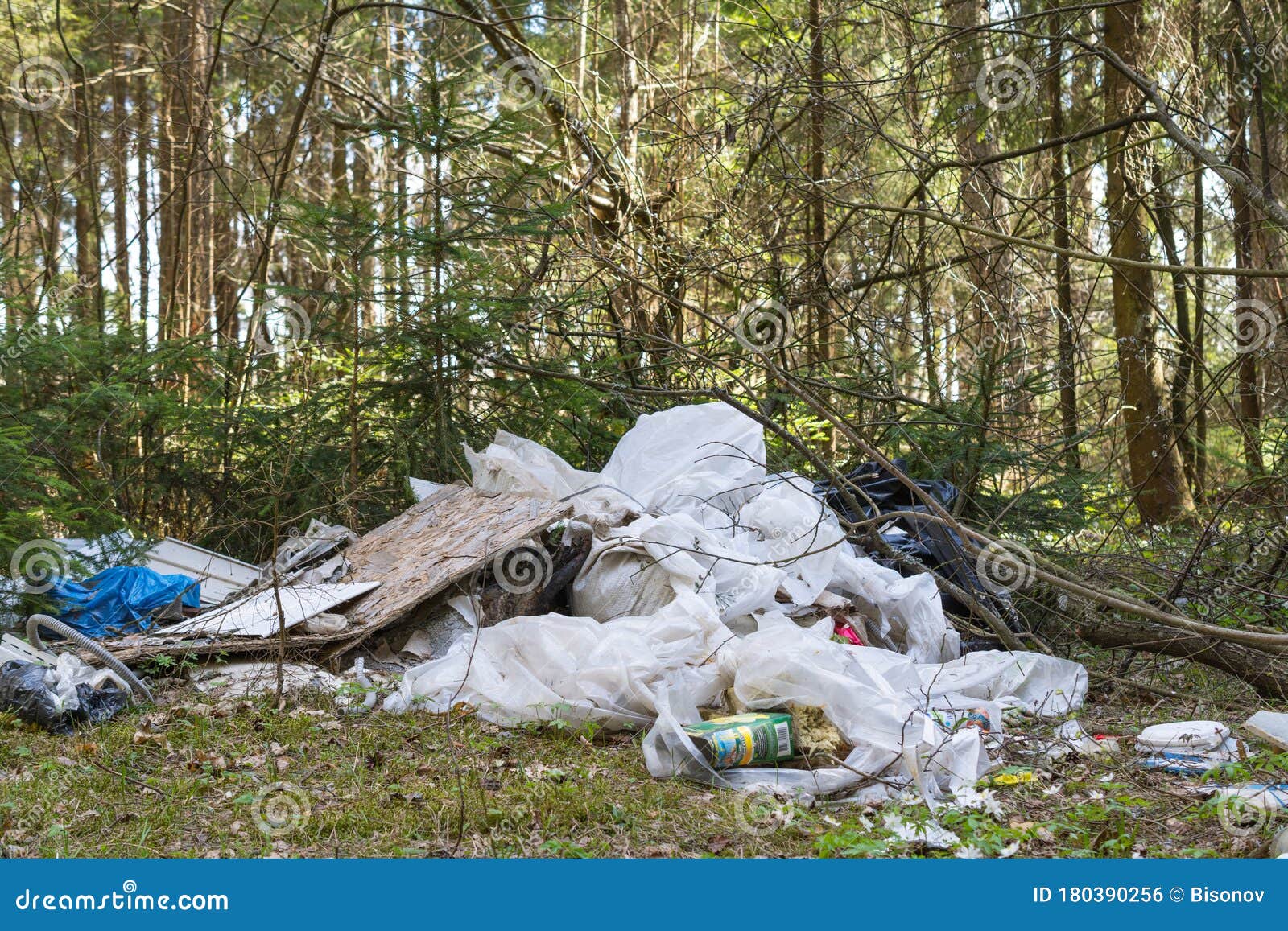 Ecological Crisis, Different Garbage and Trash on a Ground Stock Photo ...