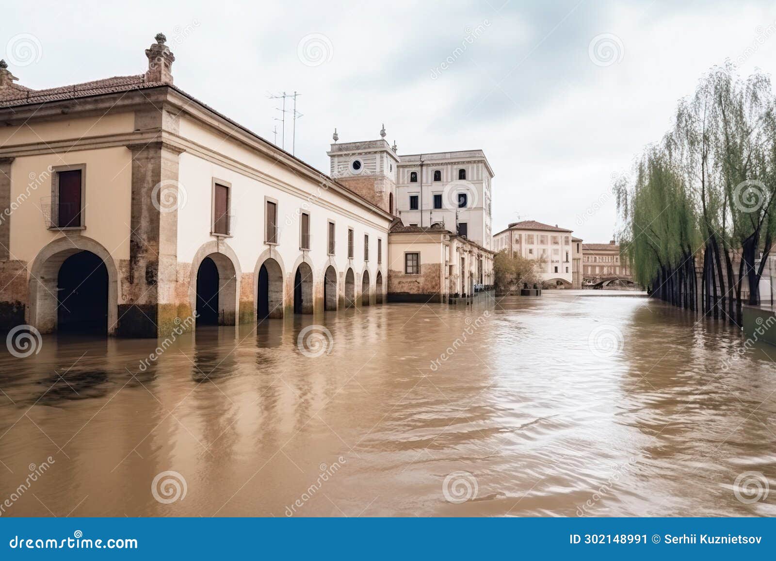 Ecological Disaster Destructive Flood in Ancient Ancient City on ...