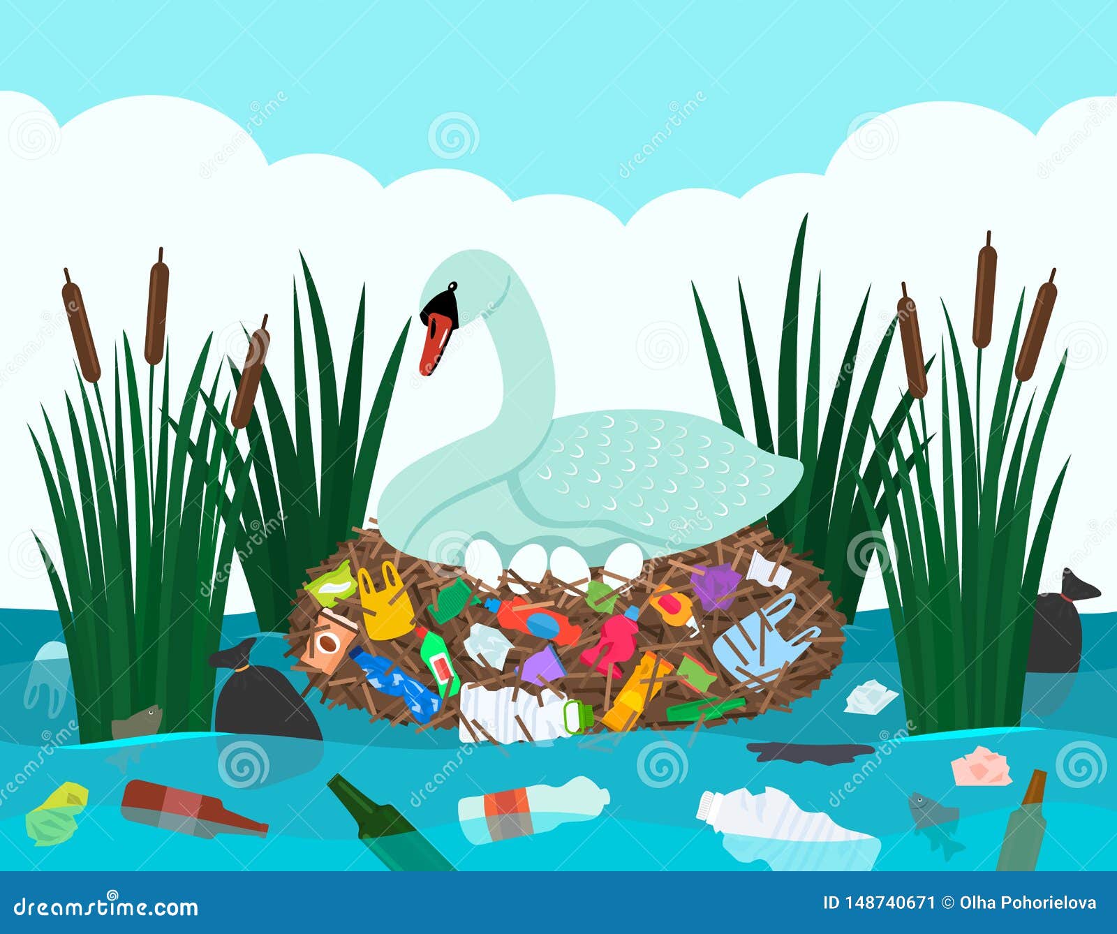 Throwing Garbage In The River Clipart