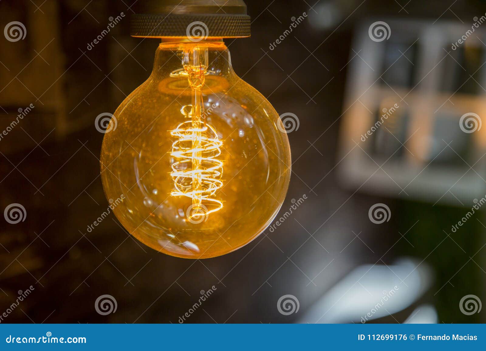 Ecological Electric Light Bulb in a Garden Stock Photo - Image of ...