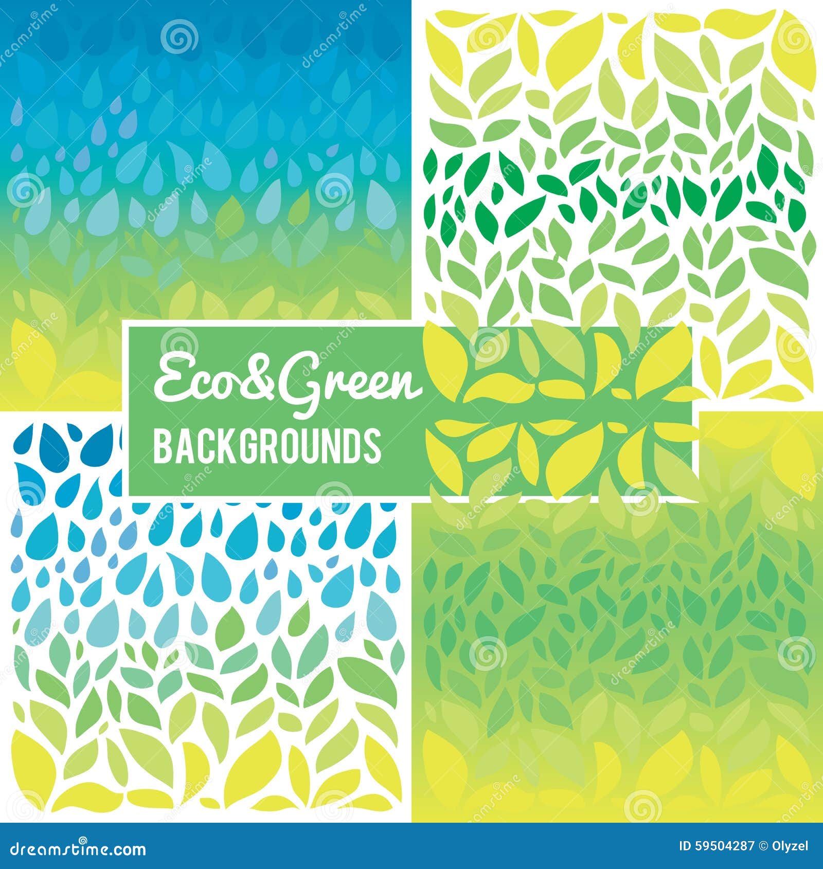 Ecological, Green, Eco Set with Patterns and Stock Vector ...