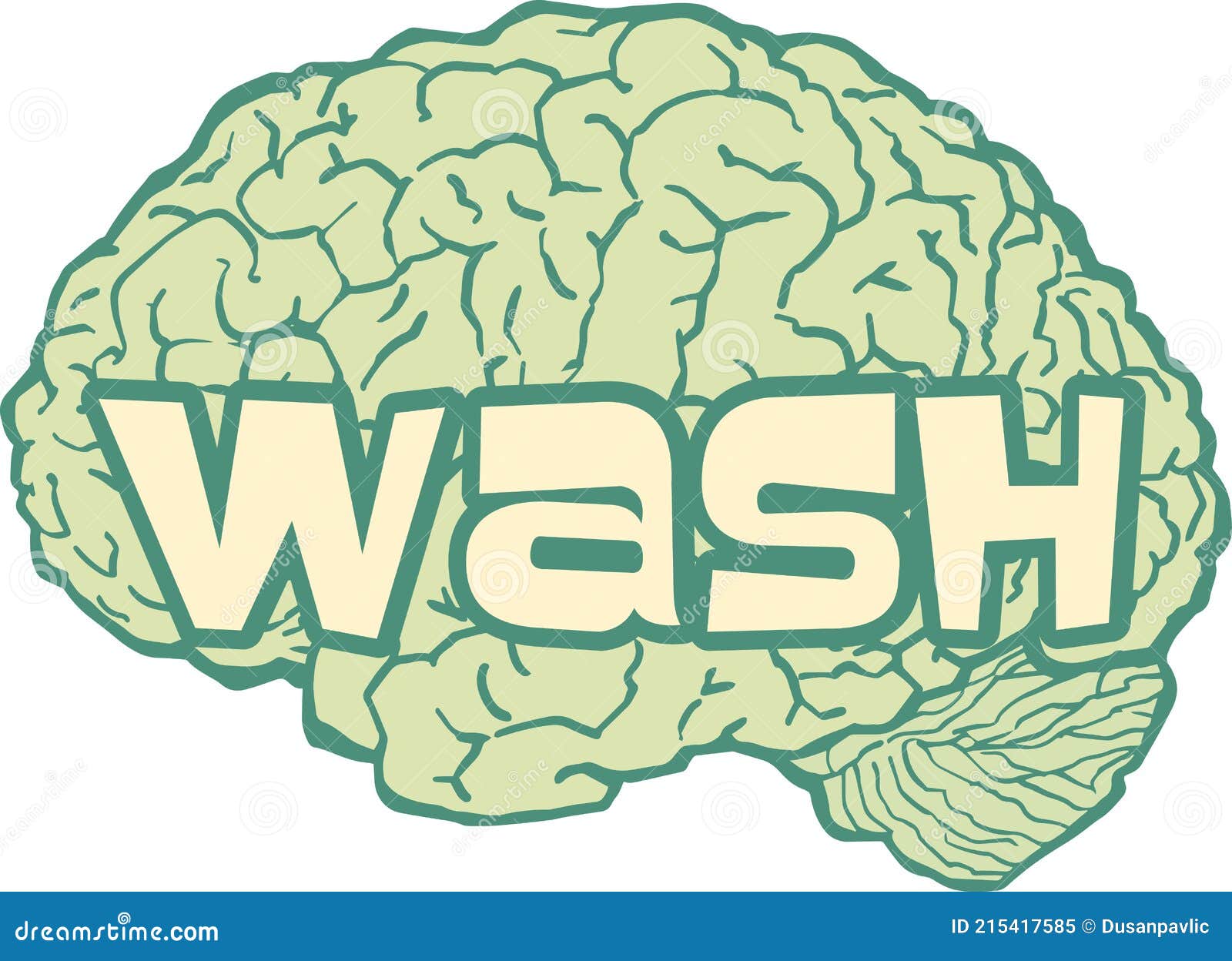 Ecological Green Brainwashing Emblem Stock Image - Illustration of ...