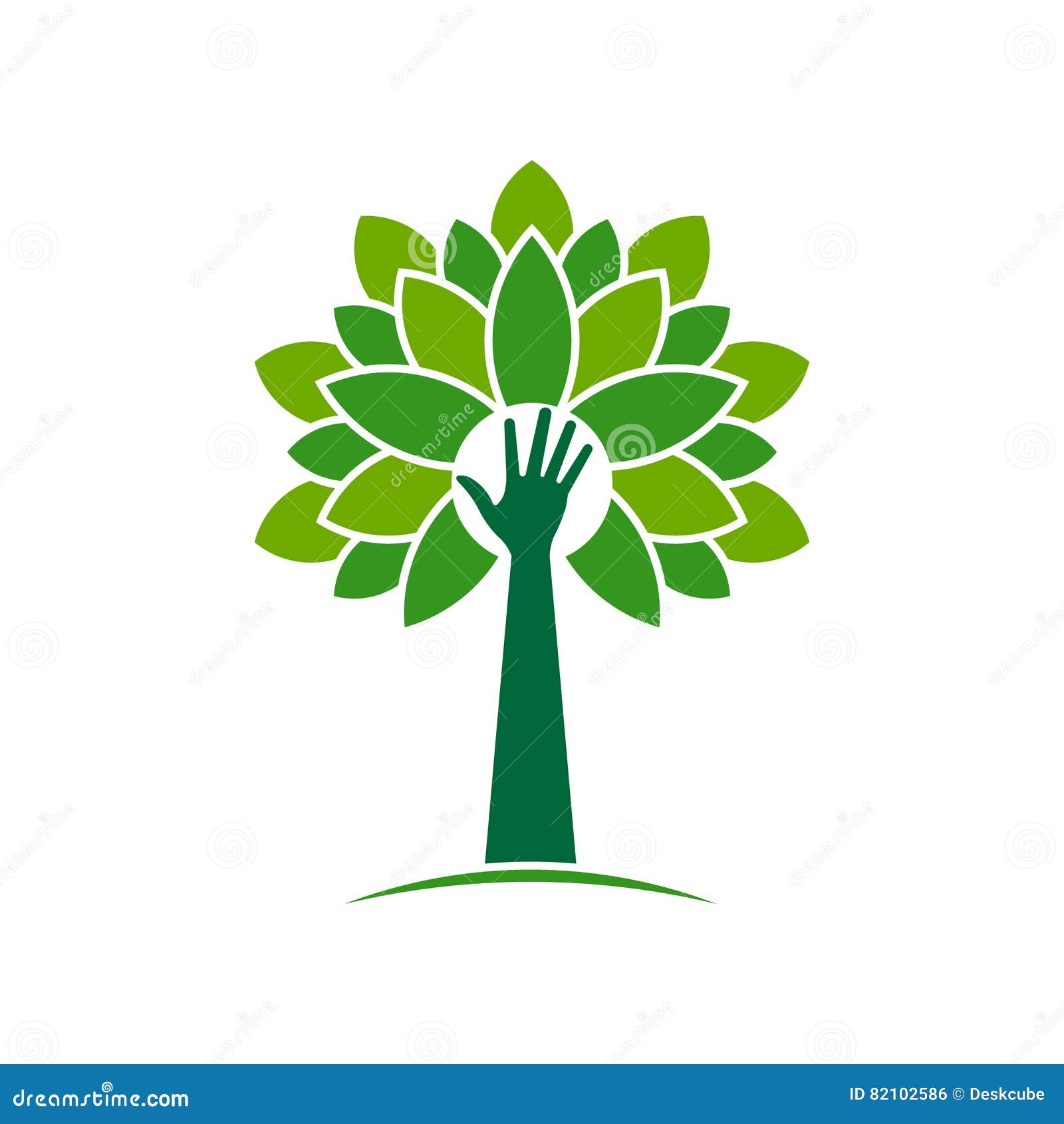 Ecological Hand Tree with Leaves Illustration Stock Illustration ...