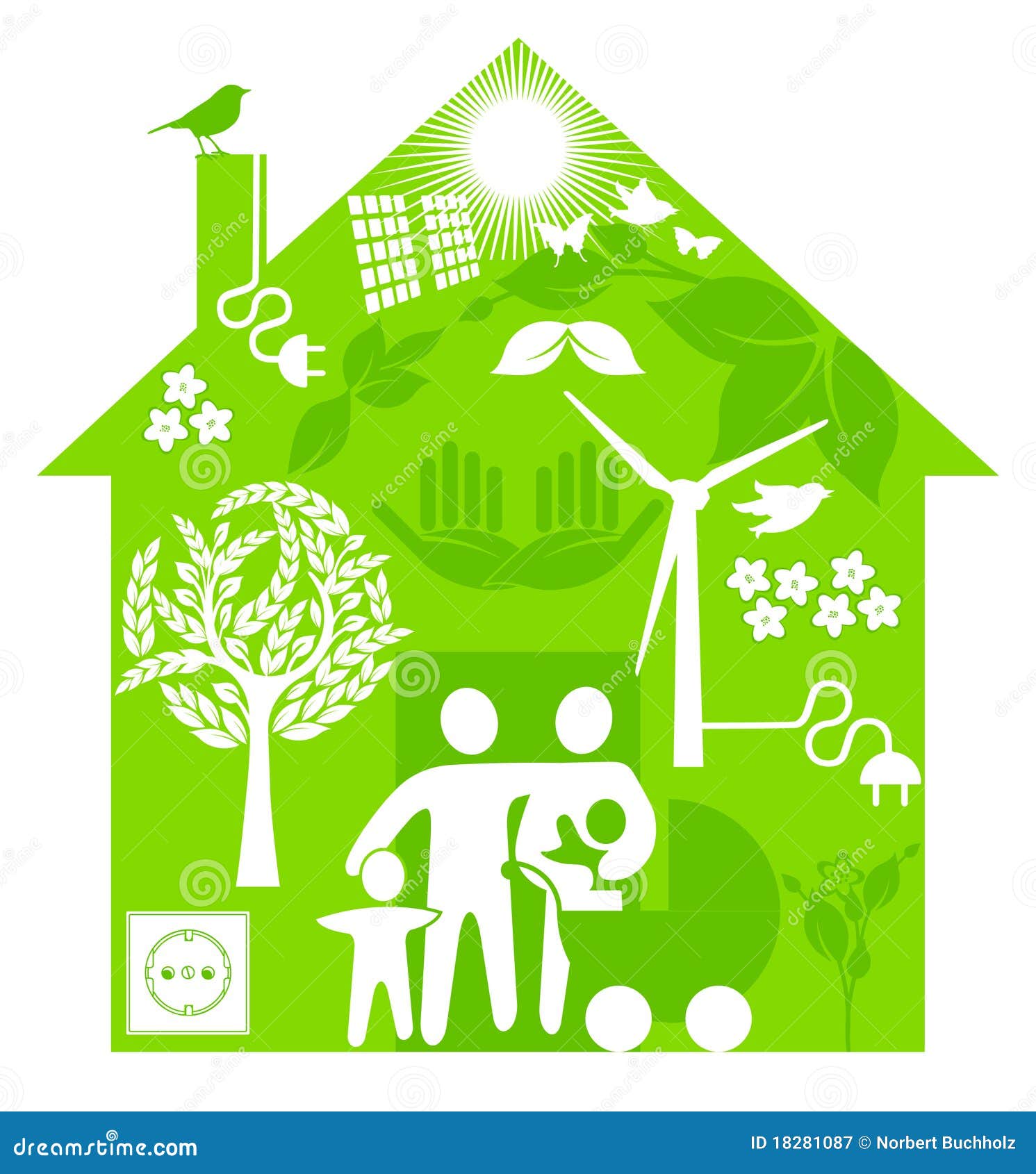 Ecological home stock vector. Illustration of ecology - 18281087