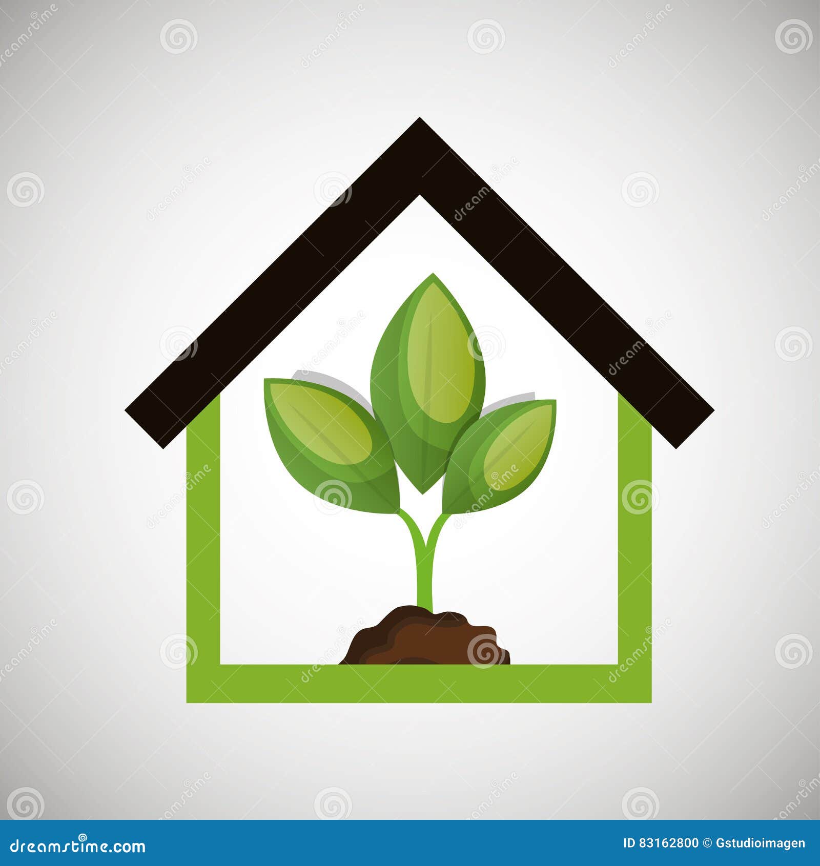 Ecological House Plant Icon Design Stock Illustration - Illustration of ...