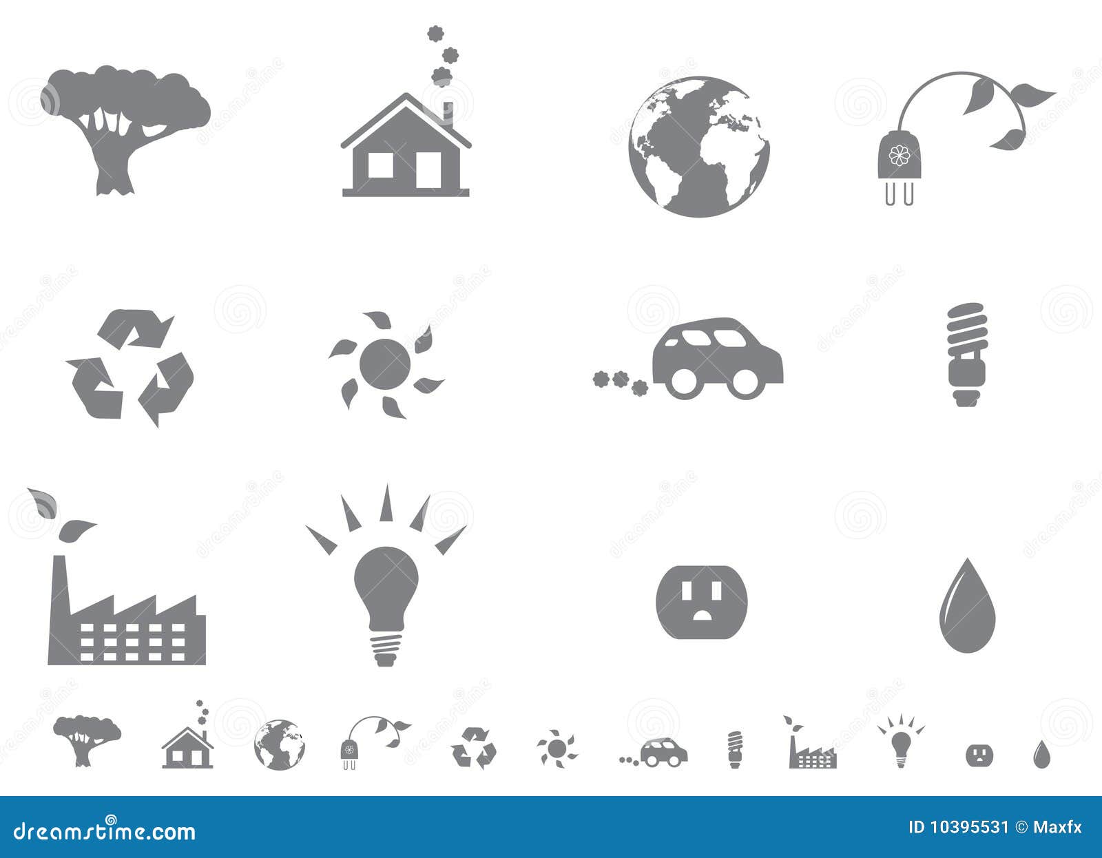 Ecological icon set stock vector. Illustration of earth - 10395531