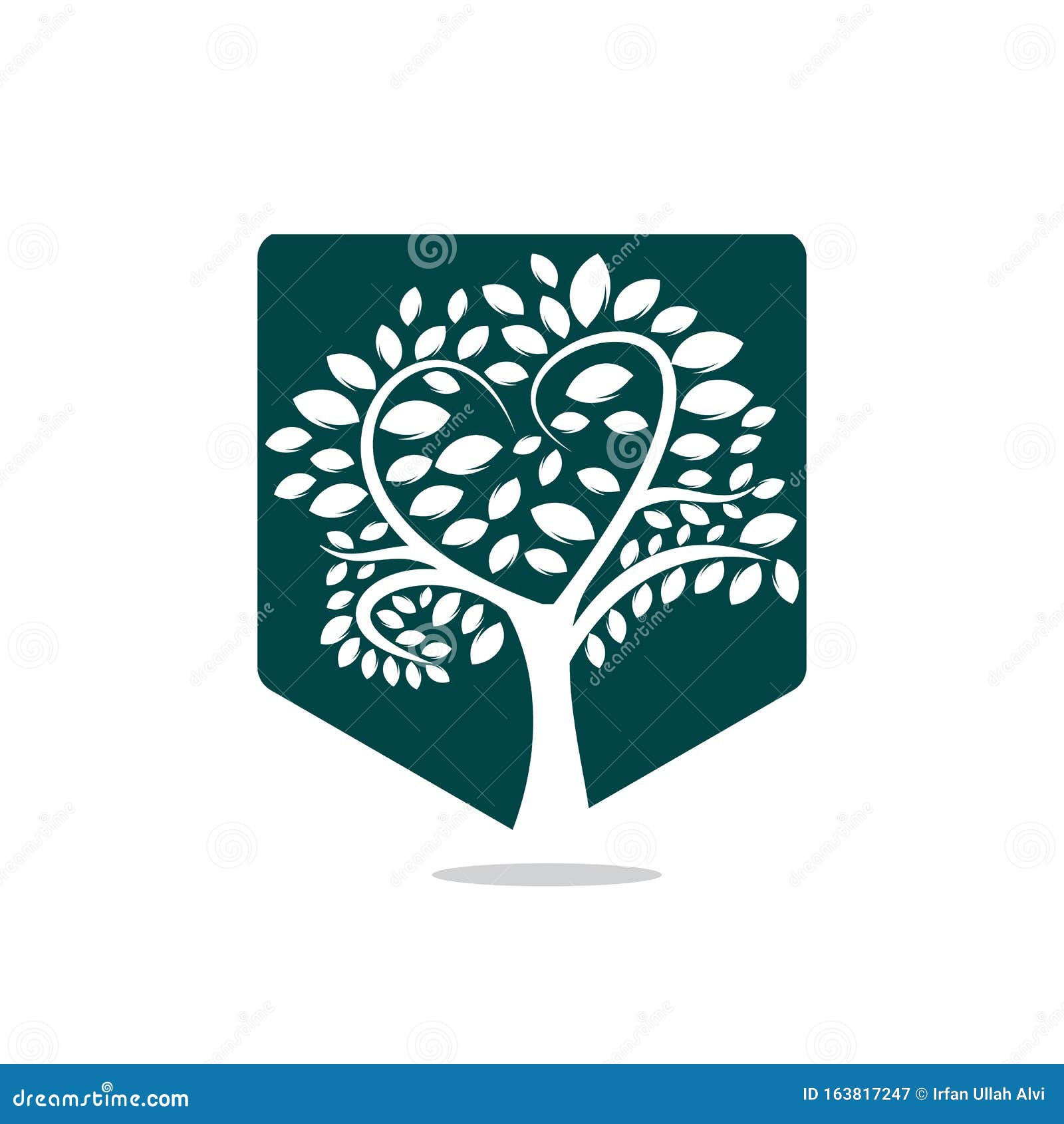 Abstract Heart Tree Vector Logo Design. Stock Vector - Illustration of ...