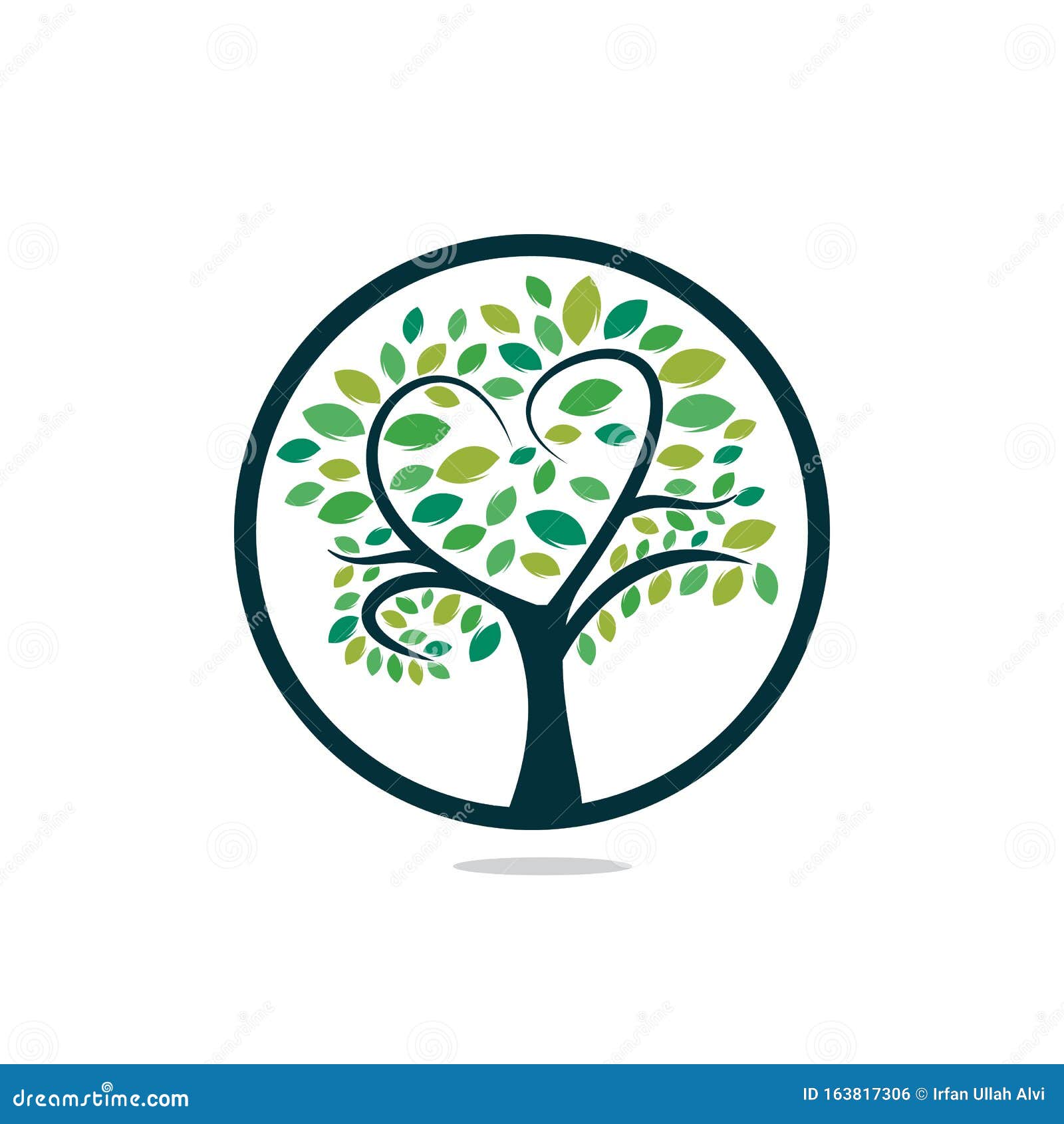 Abstract Heart Tree Vector Logo Design. Stock Vector - Illustration of ...