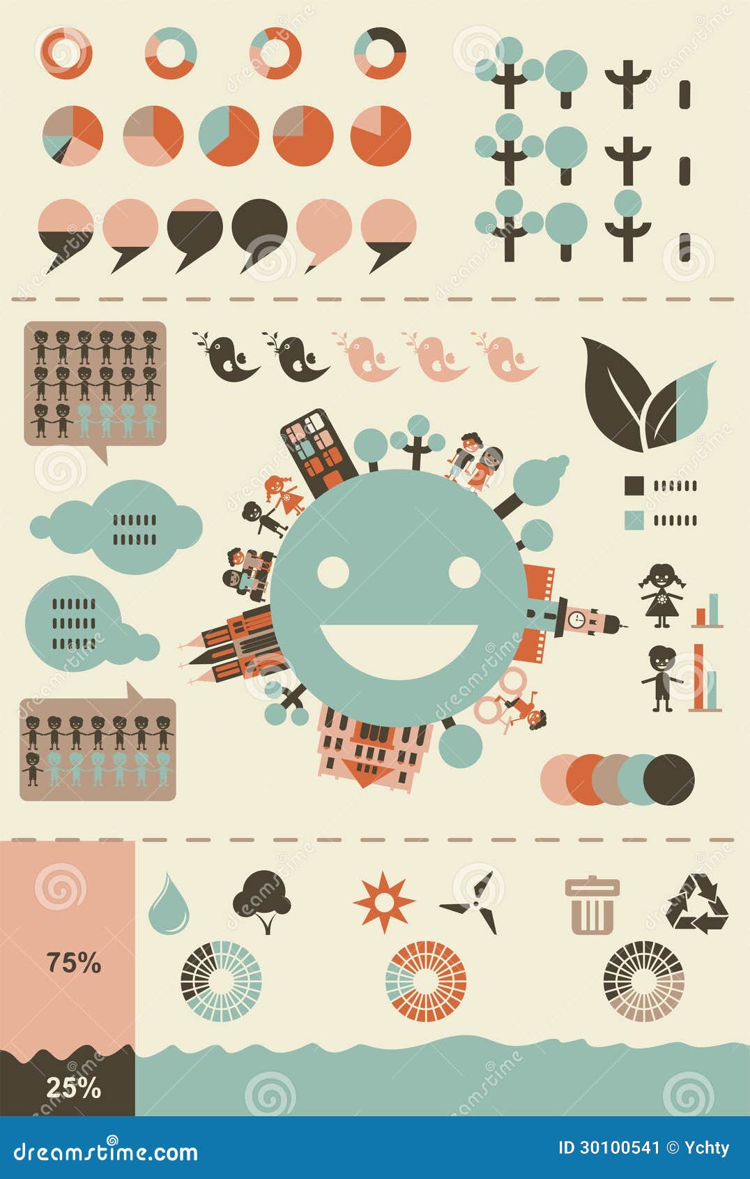 Ecological Infographics and Charts Stock Vector - Illustration of ...