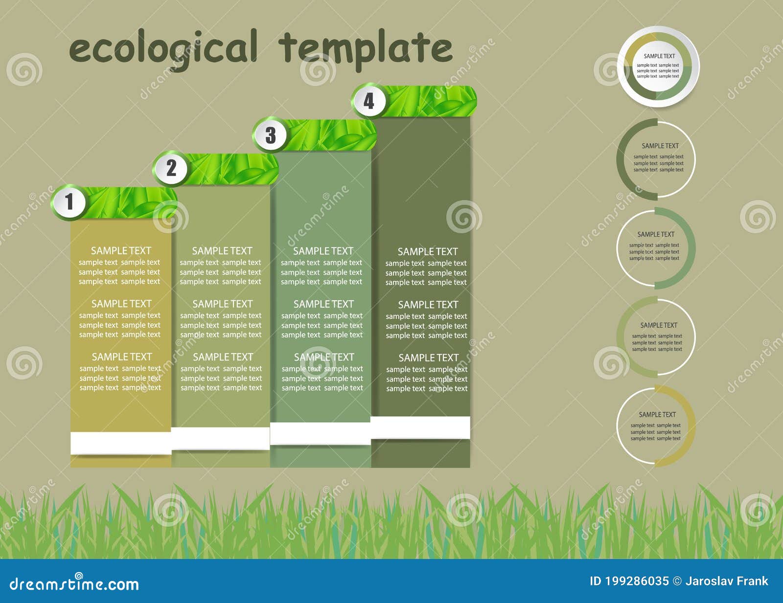 Ecological Infographics Vector Showing Graph of Four Vertical ...
