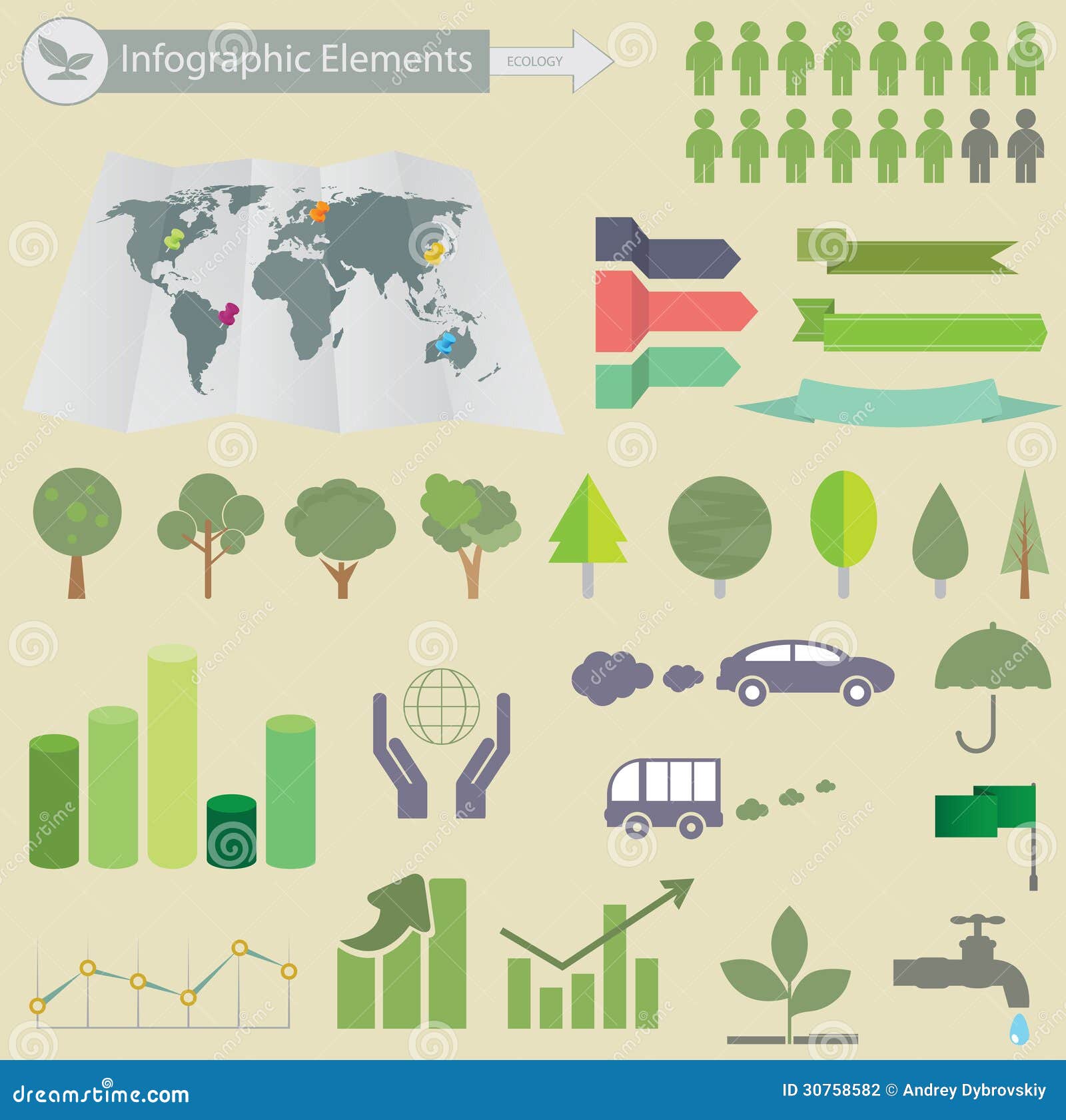 Ecological Infographics stock vector. Illustration of growth - 30758582