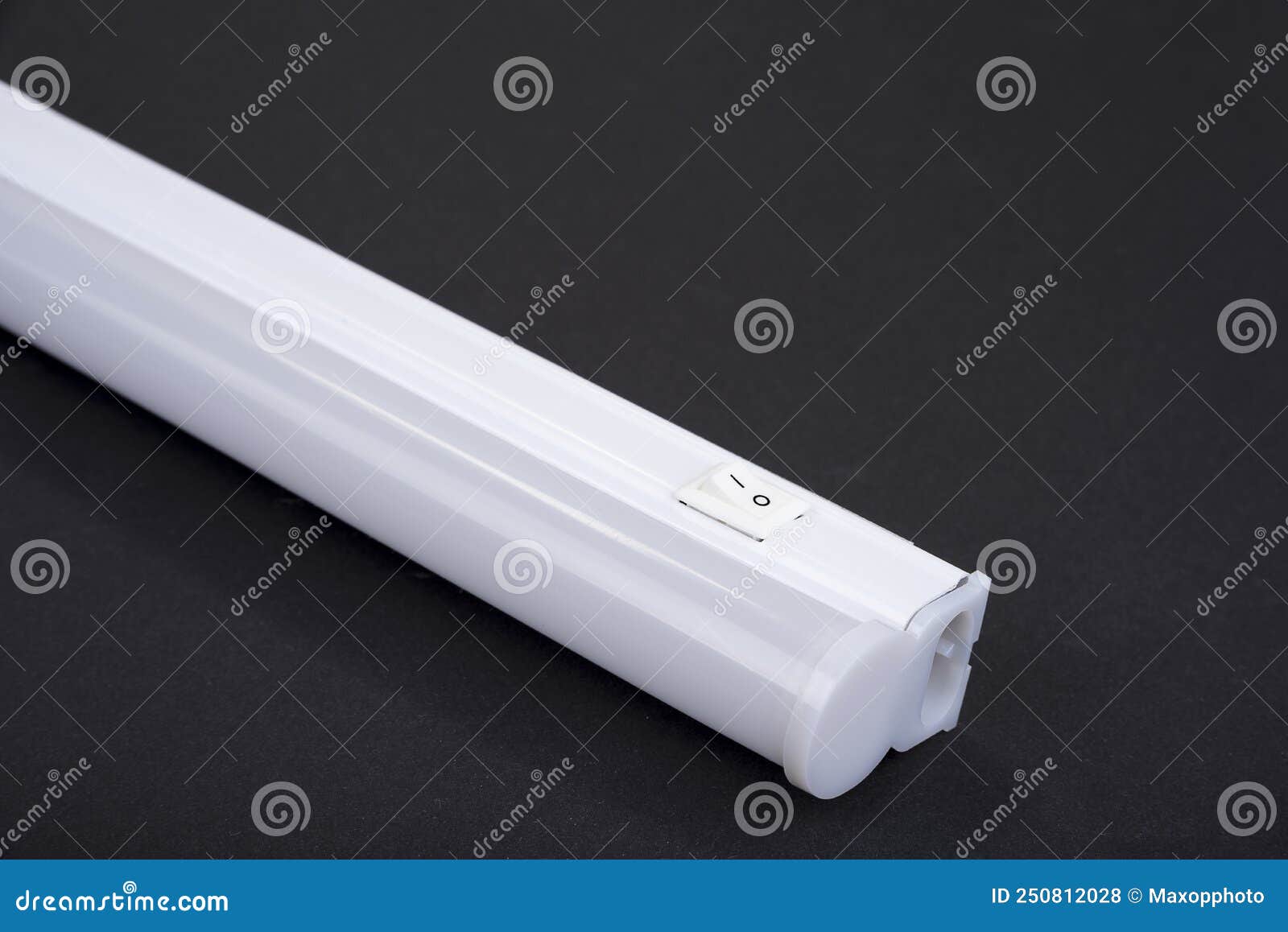 Ecological Led Tube Light for Kitchen Cabinet on a Black Stock Photo ...