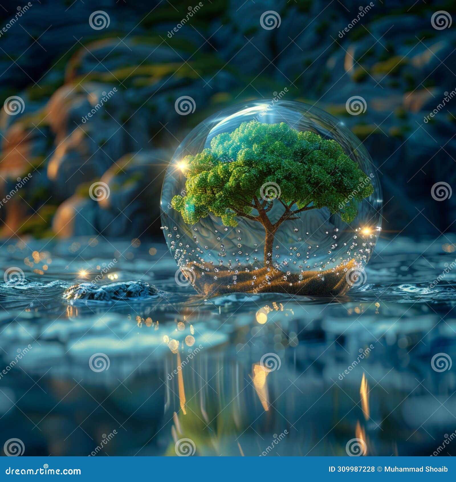 Ecological Message Tree within Crystal Ball, Connecting Nature and ...