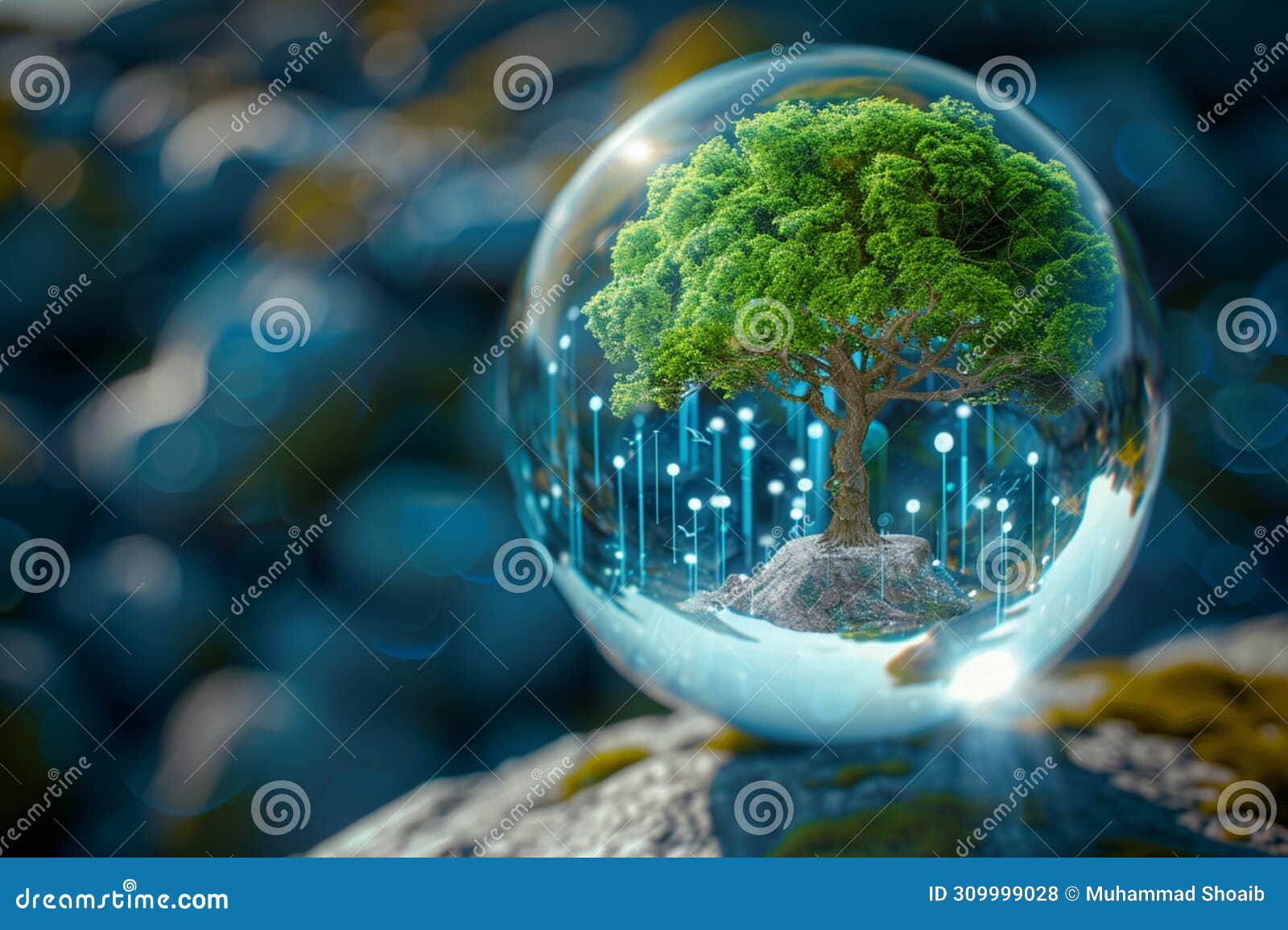 Ecological Message Tree within Crystal Ball, Connecting Nature and ...