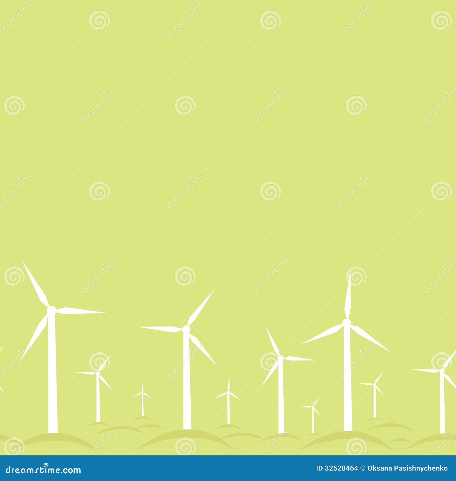 Ecological Modern Windmills Horizontal Seamless Stock Vector ...