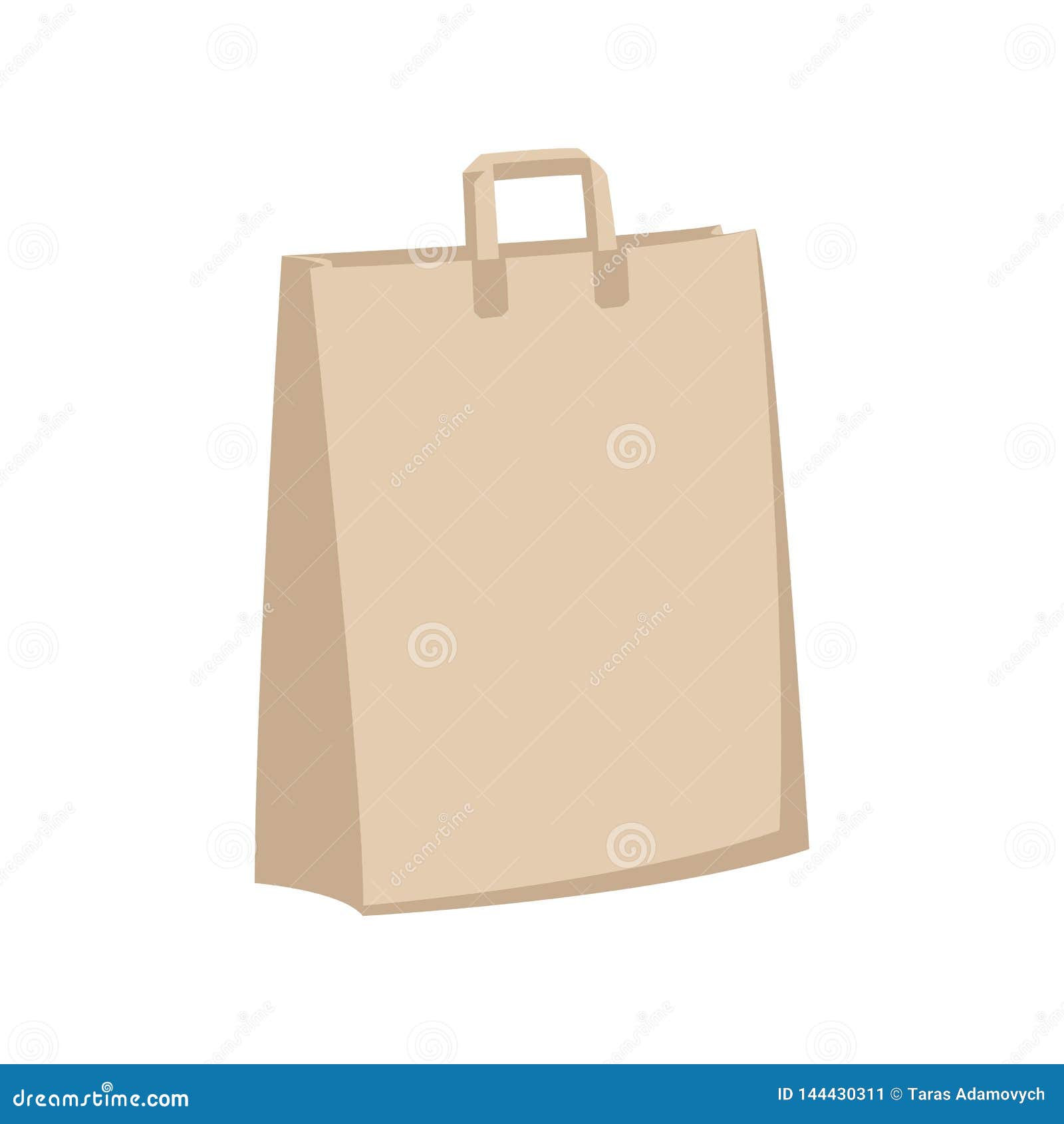 Ecological Paper Bag, Vector Illustration,flat Style, Profile Stock ...